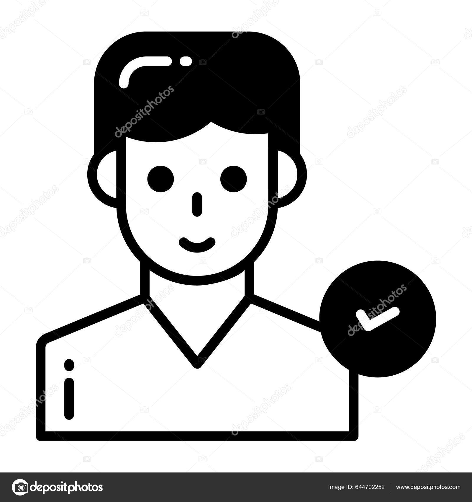 Persona Avatar Con Marca Verificación Que Muestra Vector Concepto ...