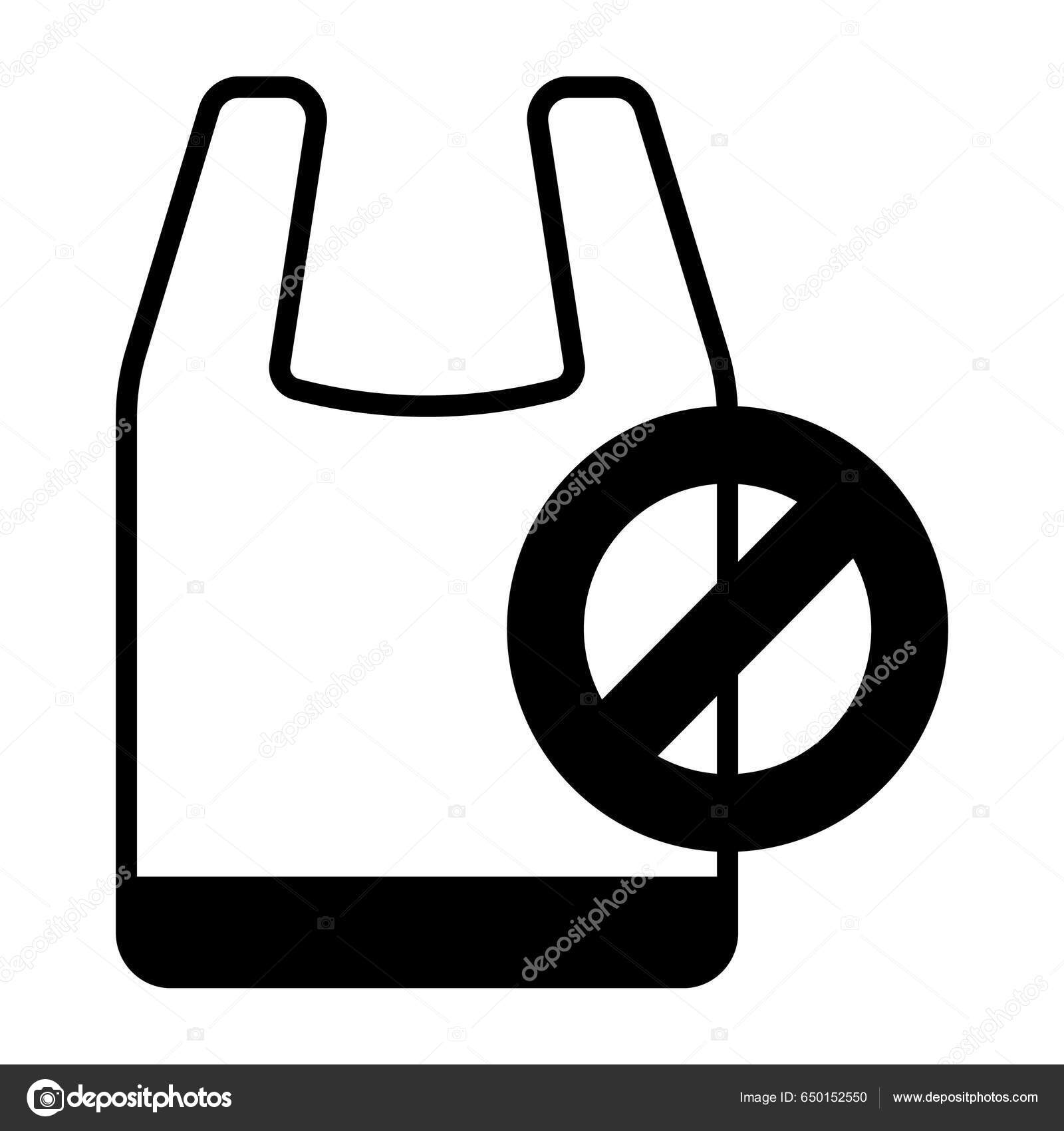 Prohibited Sign Plastic Bag Depicting Concept Icon Plastic Bag Plastic ...