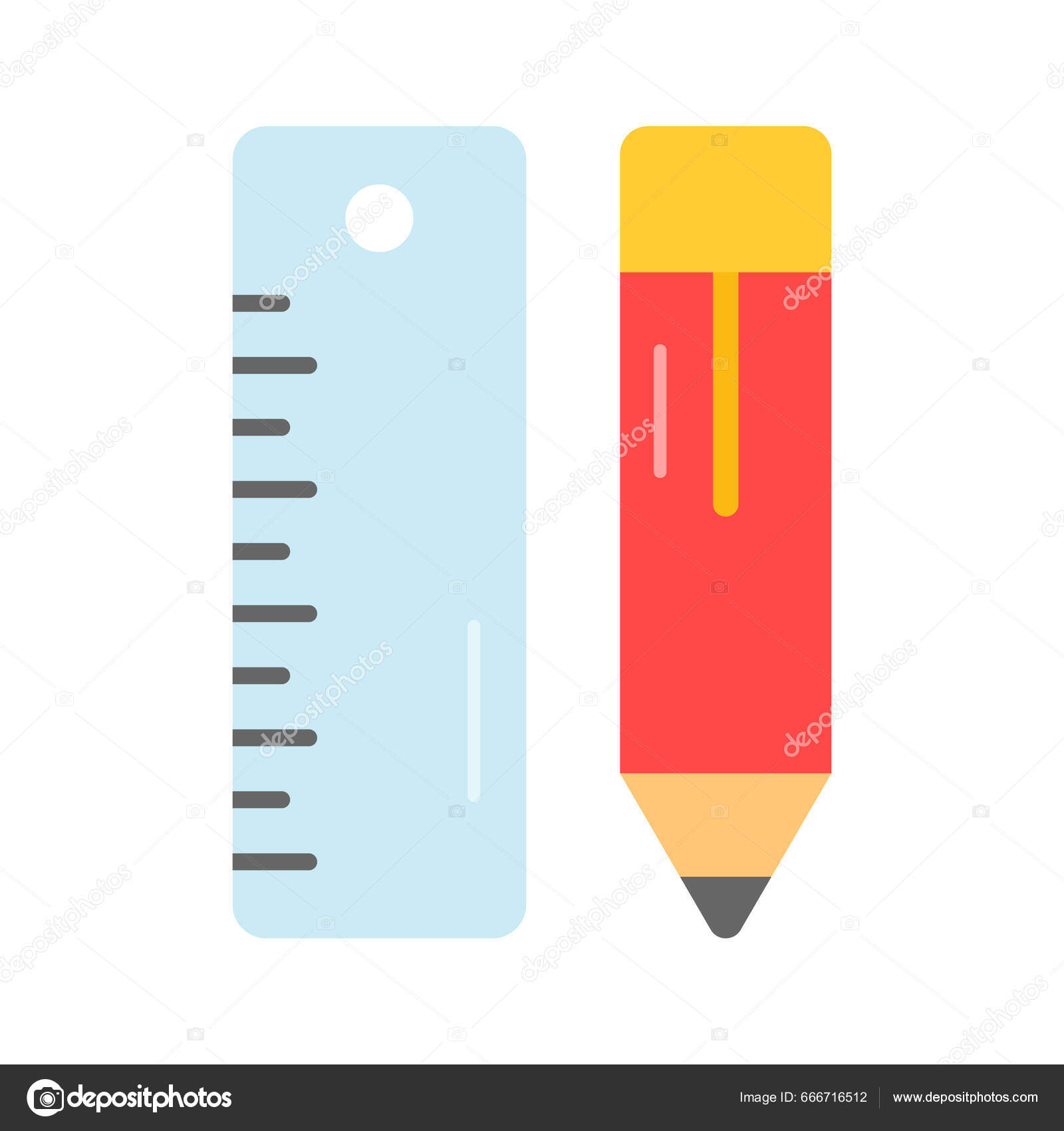 Pencil Ruler Denoting Icon Drafting Tools Vector Design Tools Stock ...