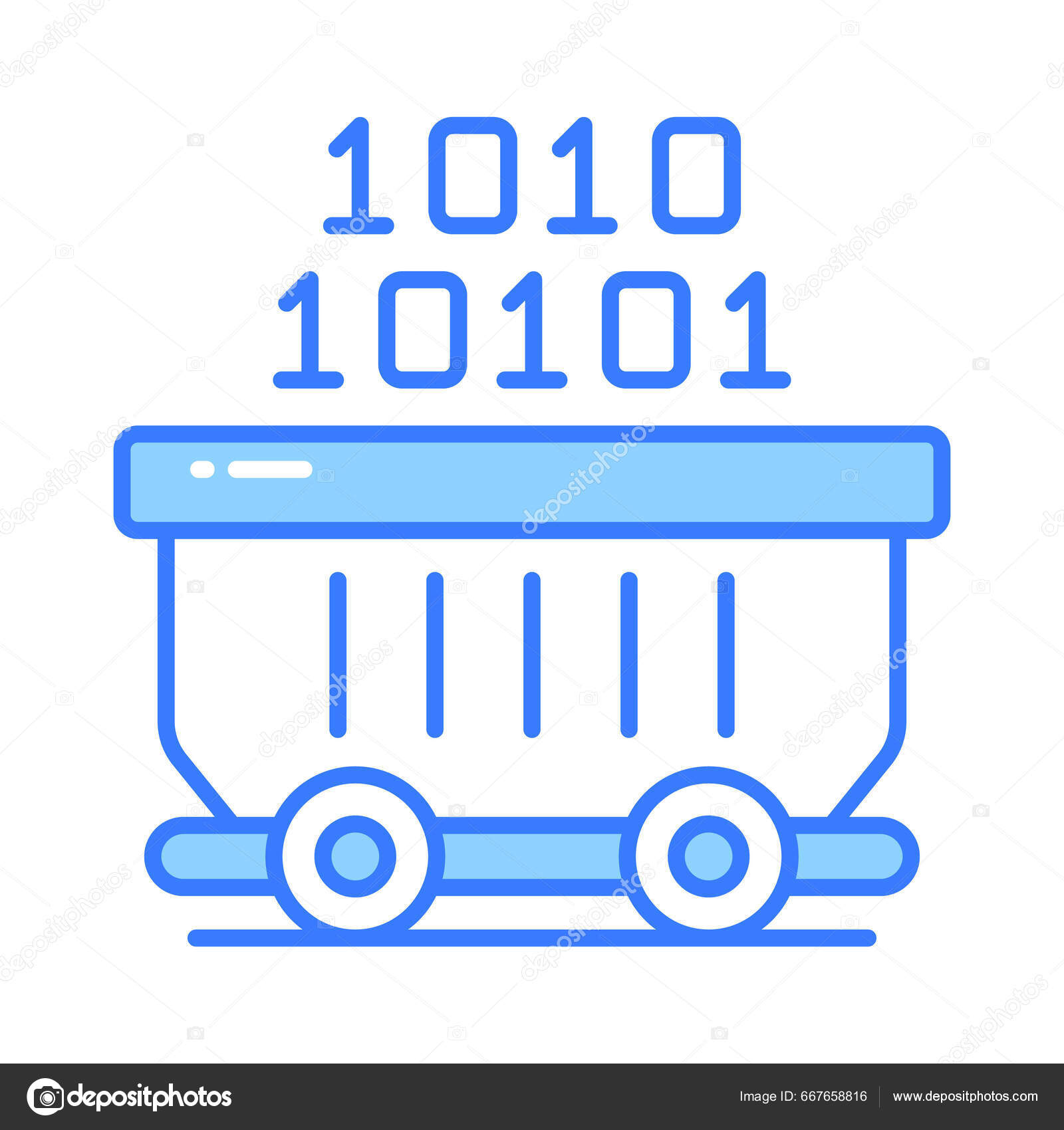 Binary Coding Wheelbarrow Denoting Concept Icon Data Mining Stock Vector by ©IconsHome 667658816