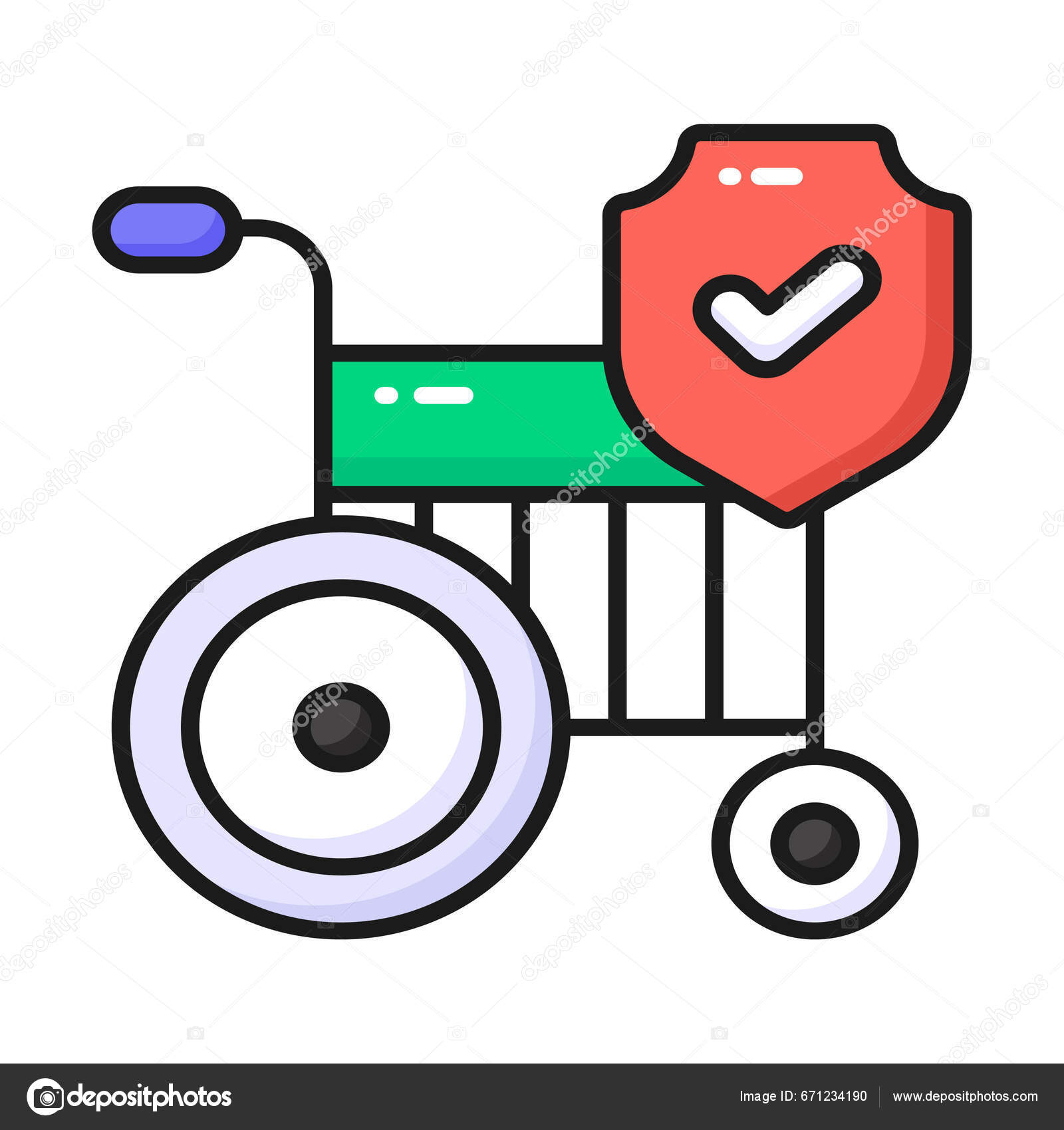 Wheelchair Safety Shield Concept Icon Disability Insurance Disablement ...