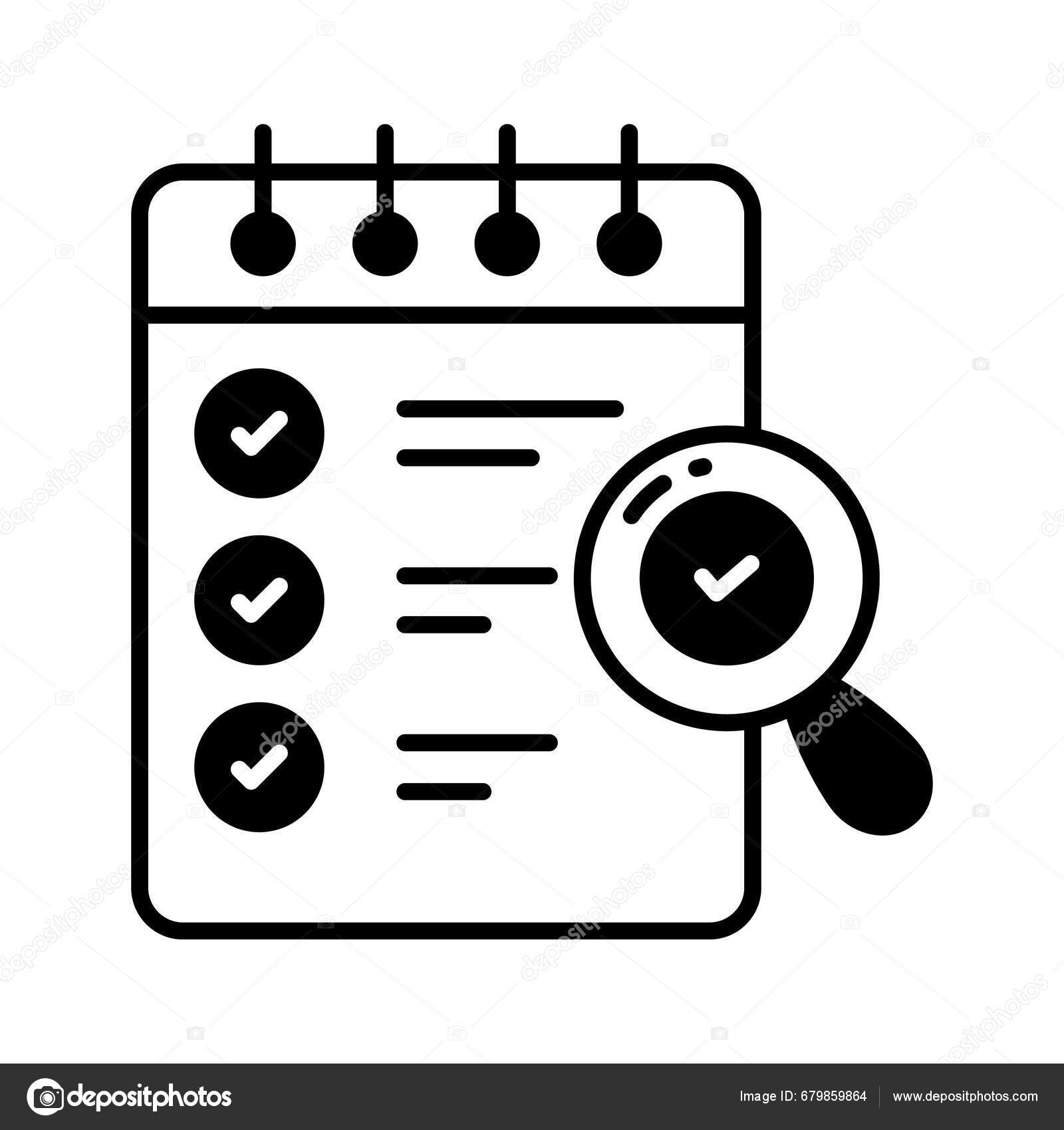 Forstørrelsesglas Med Tjekliste Viser Tjekliste Verifikation Koncept ...