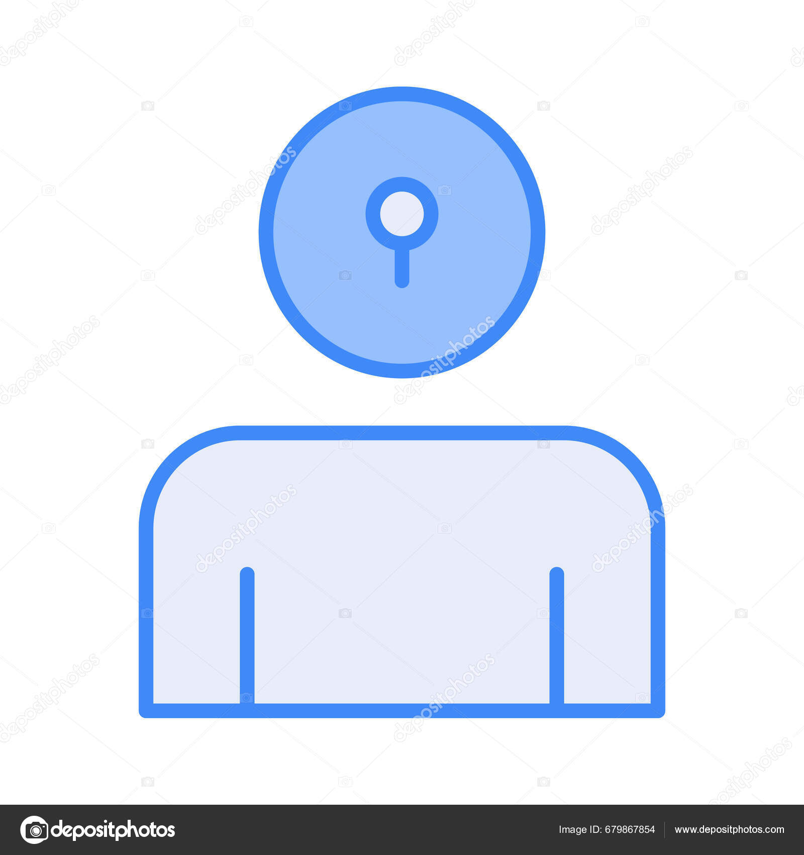 Locked Man Icon Person Security Concept Face Security Stock Vector by ...