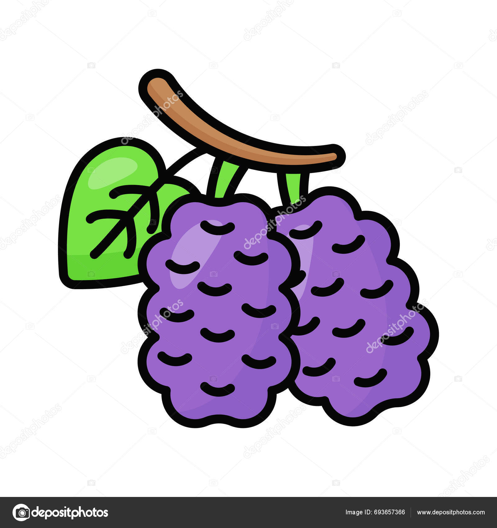 Beautiful Mulberry Icon Design Isolated White Background Stock Vector ...