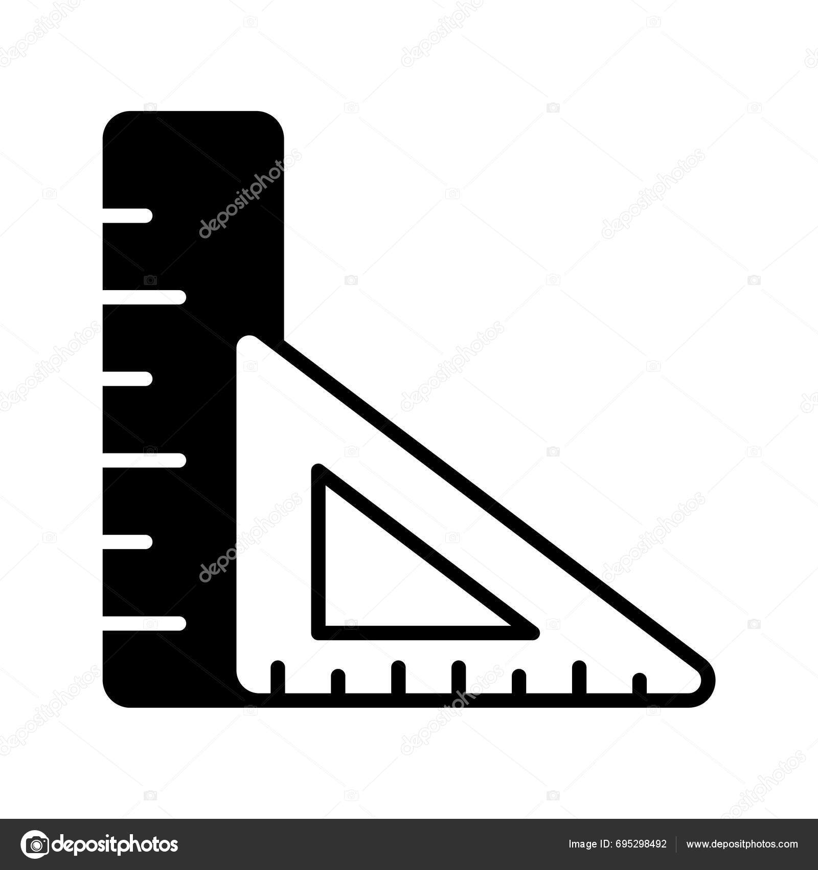 Tool Measurement Calculating Length Premium Icon Ruler Triangular Scale ...