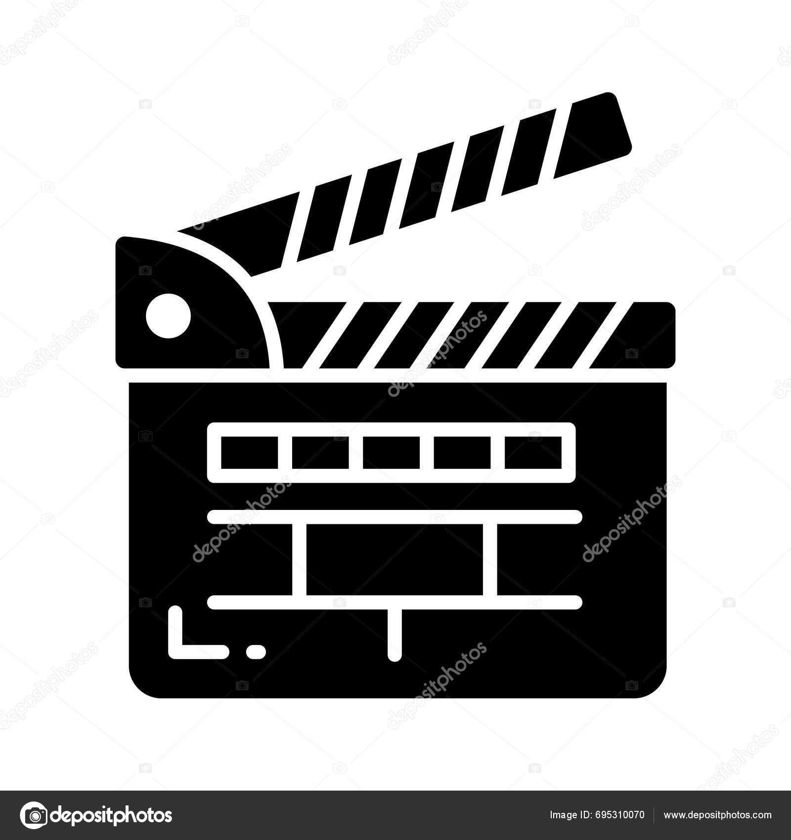 Movie Clapper Board Filmmaking Device Icon Modern Style Ready Use Stock