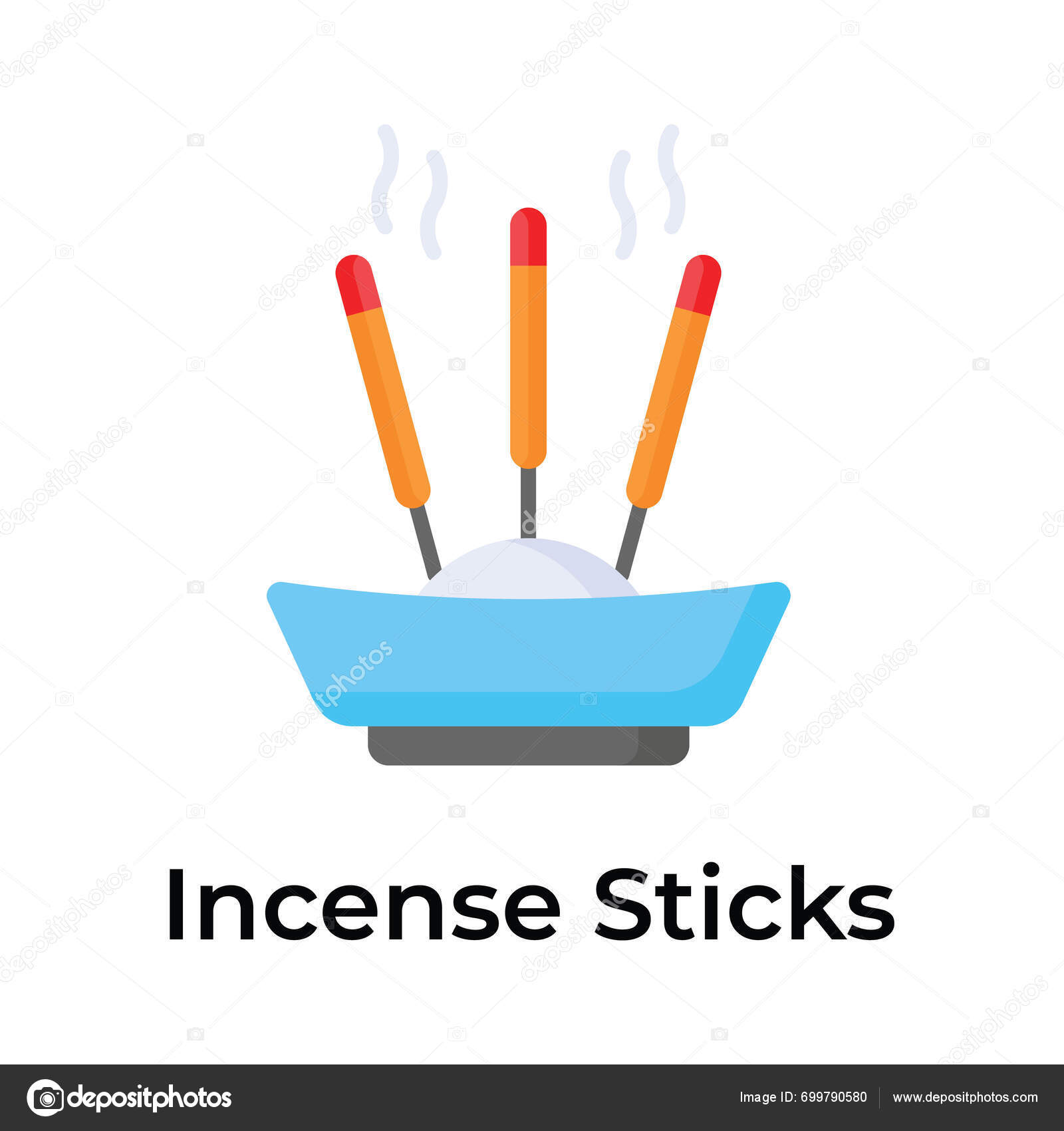 Creatively Designed Incense Sticks Vector Isolated White Background ...