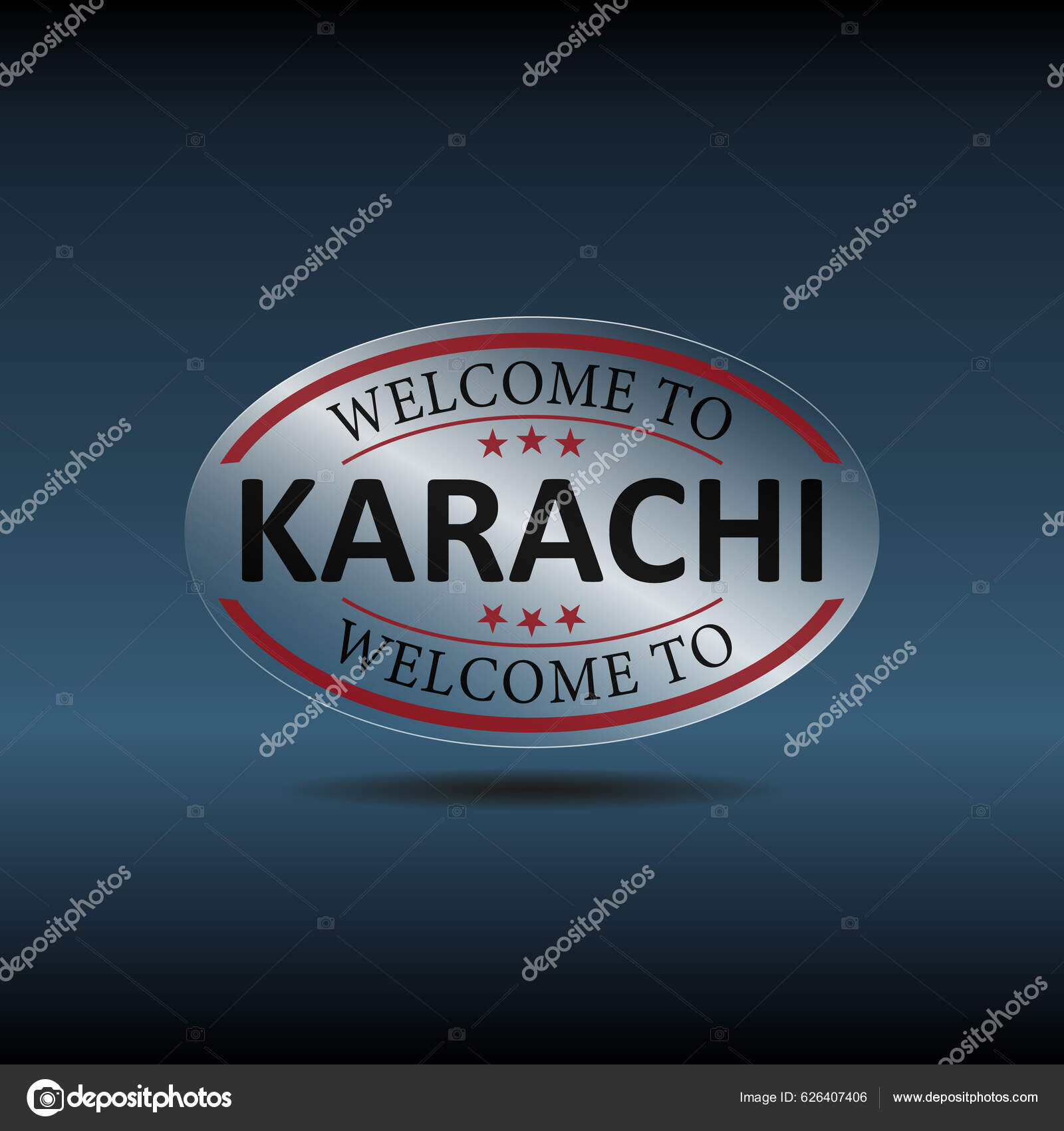 Pakistan Karachi Postal Passport Stamp Vector Icon Seal Badge ...