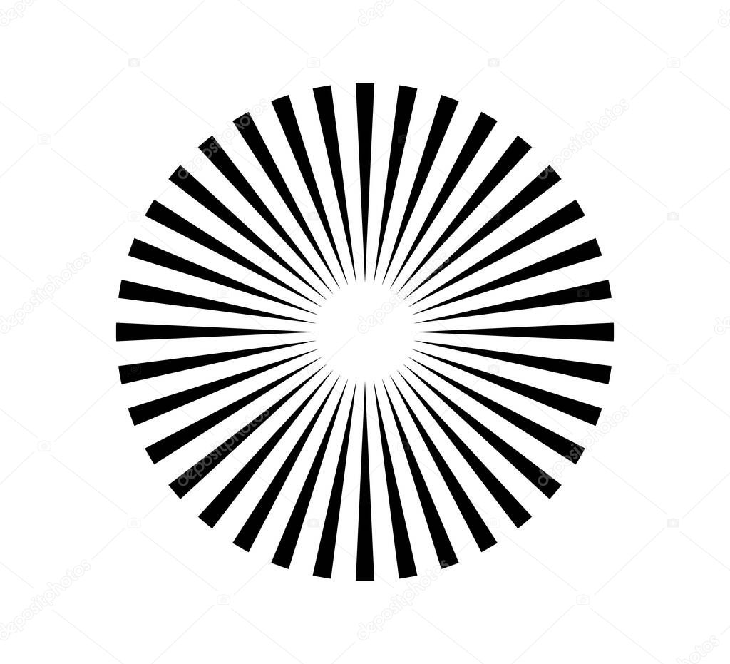 Líneas de círculo radial. Líneas radiantes circulares elemento ...