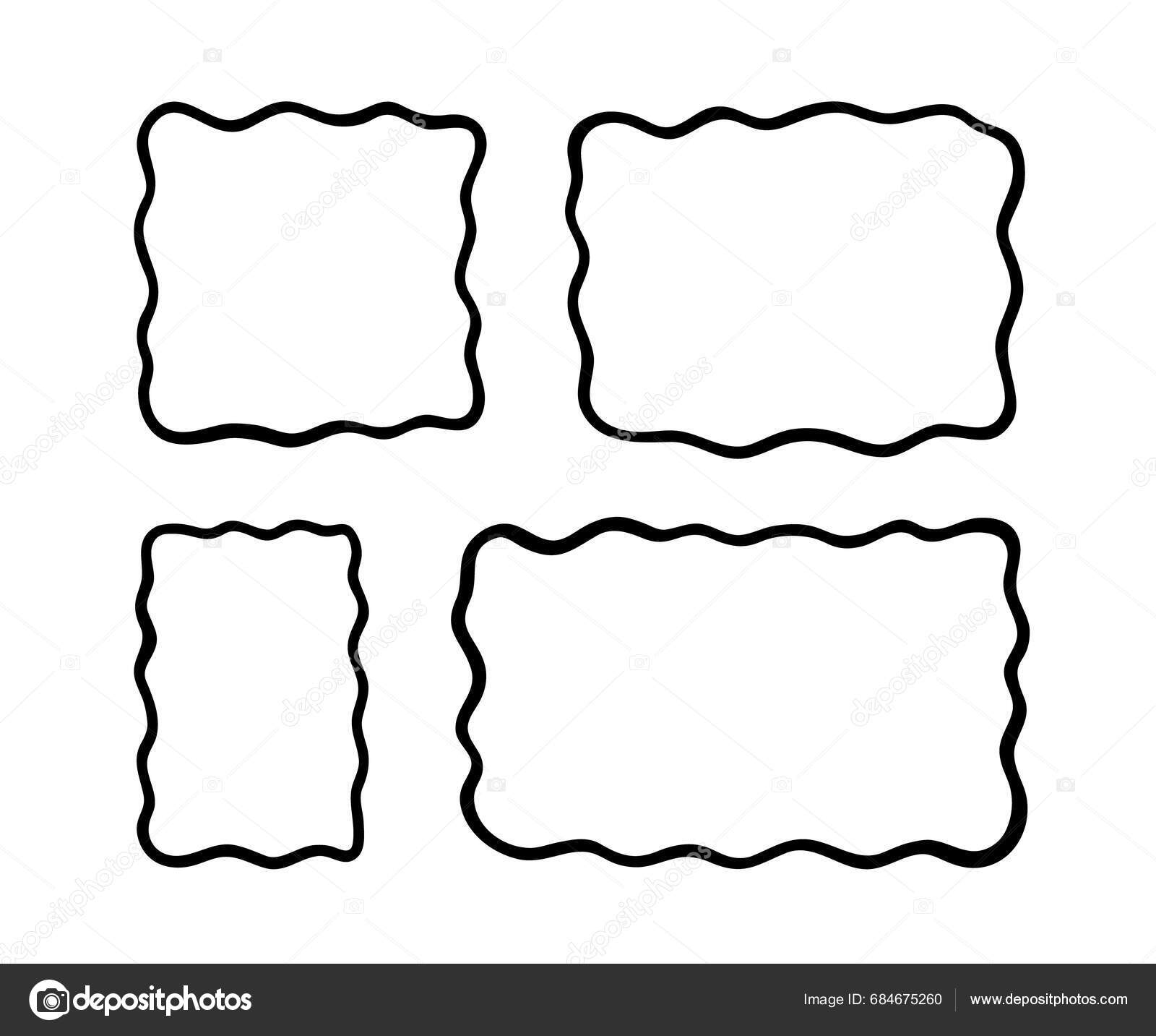 Doodle Wave Curve Edge Frame Hand Drawn Wavy Rectangle Borders Stock ... Doodle Wave Curve Edge Frame Hand Drawn Wavy Rectangle Borders Stock ...