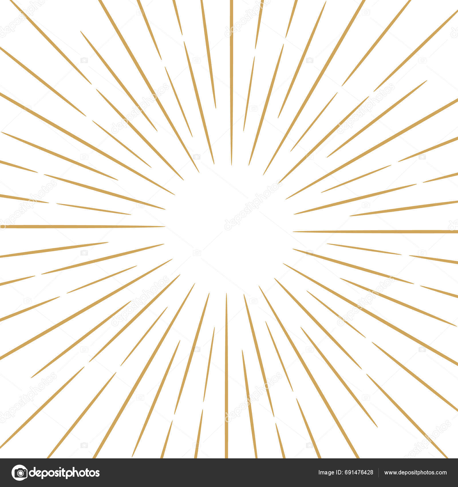 Gold Sunburst Vector Background Sunray Design Stock Vector by ...