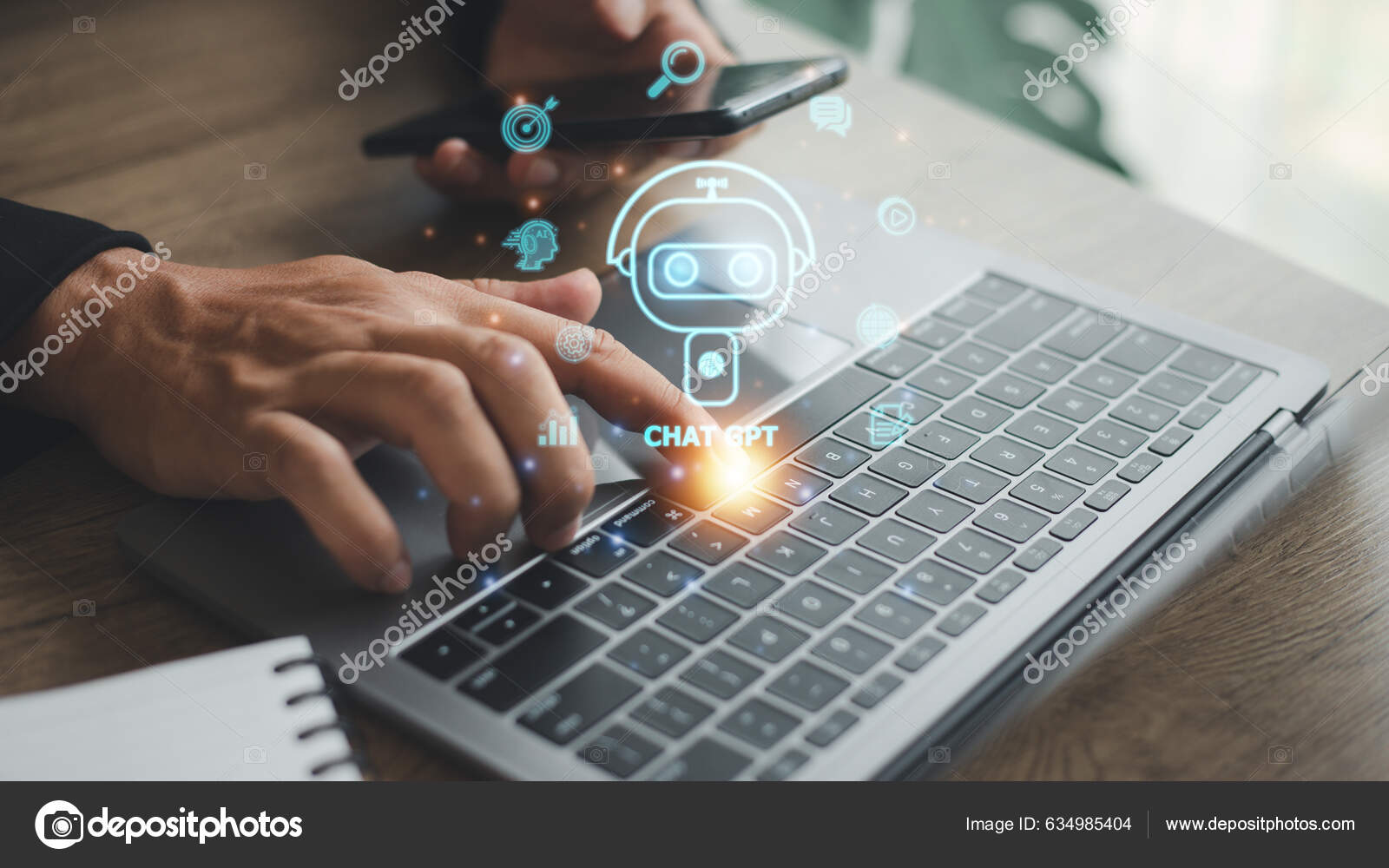 Chatgpt Chat Artificial Intelligence Woman Chatting Smart Artificial ...