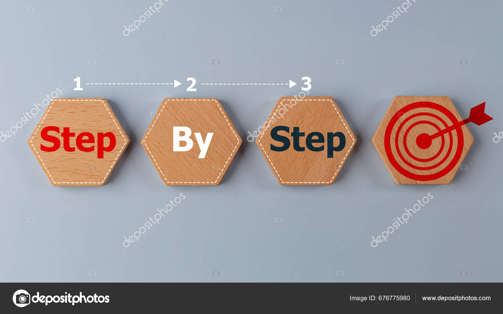 Step Step Concept Business Concept Image Wooden Cubes Word Step — Stock ...