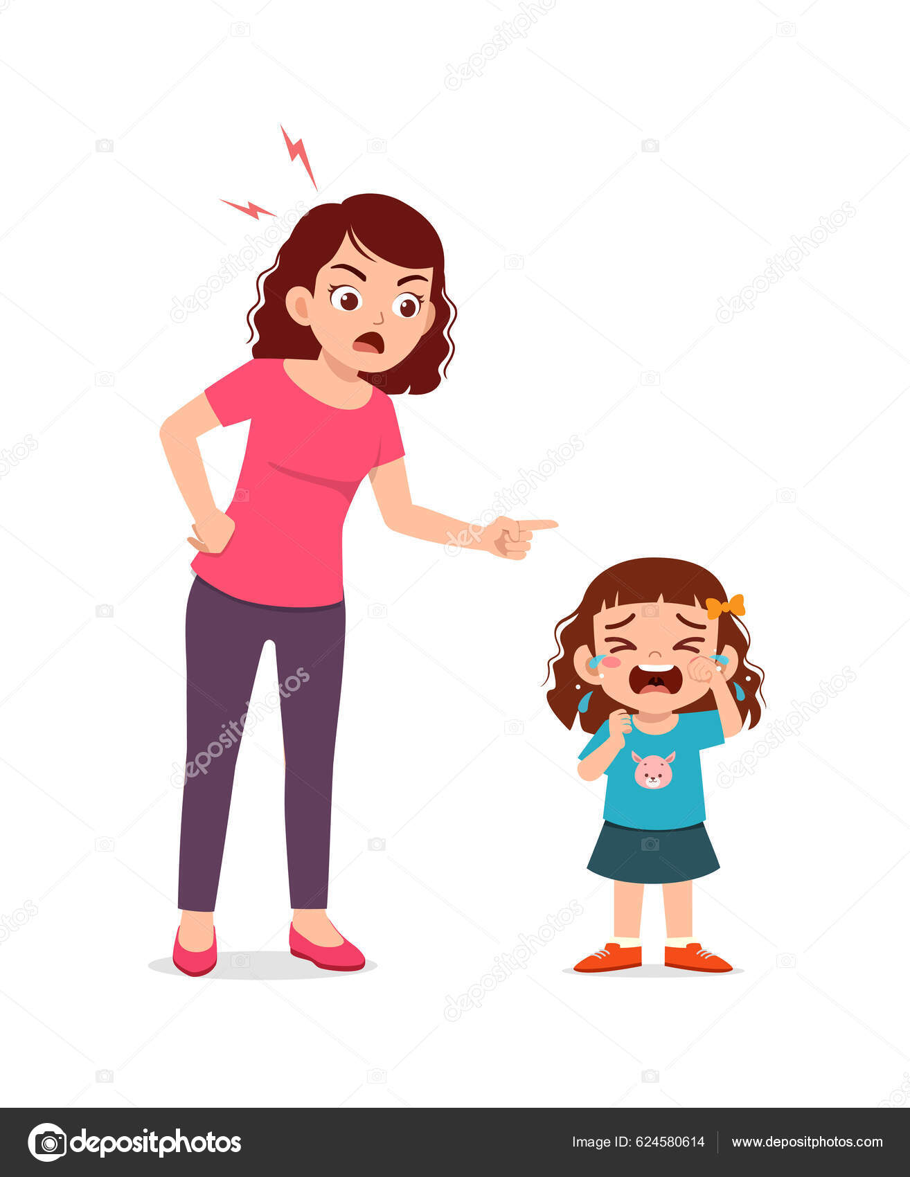 Mother Angry Kid Because Bad Attitude Stock Vector by ©colorfuelstudio ...
