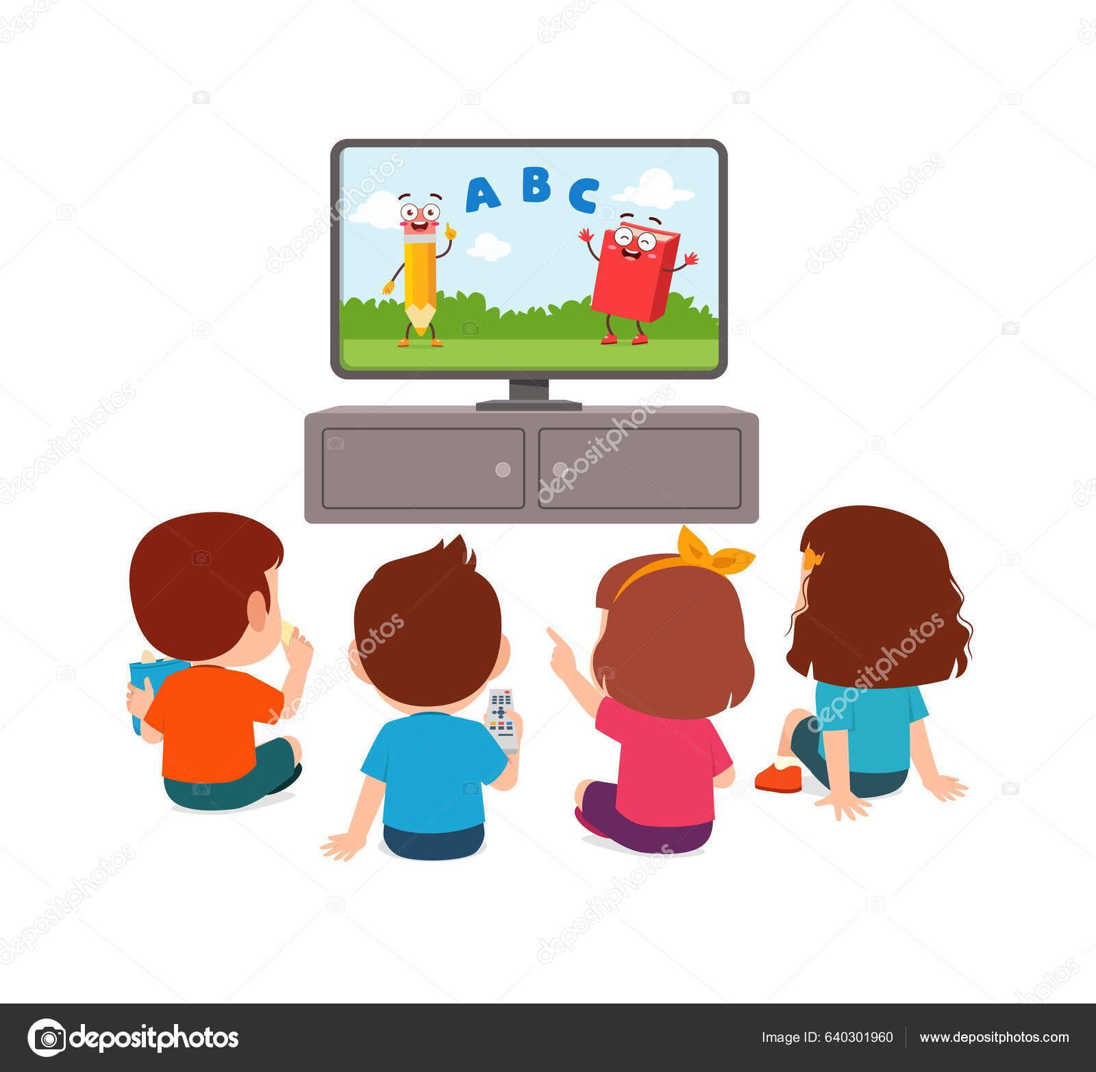Kids Watching Tv Clip Art