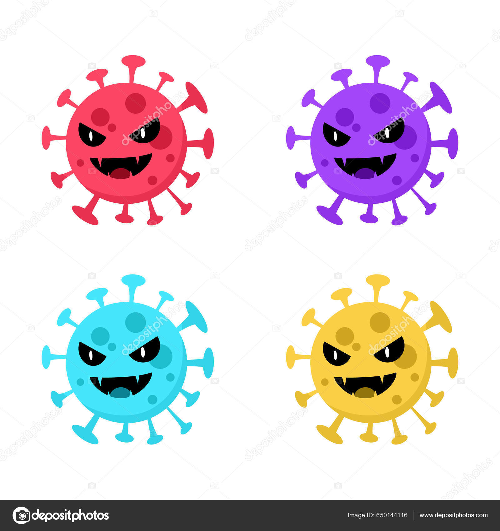 Angry Virus Flat Design Style Good Quality Stock Vector by ...