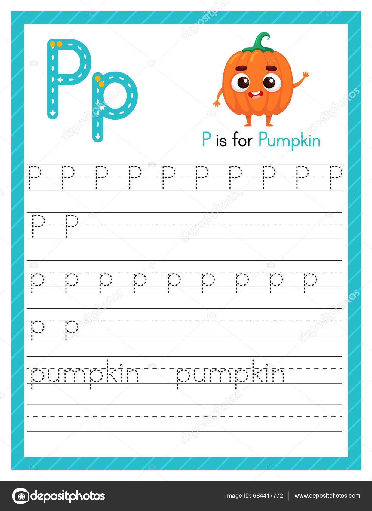 Trace Letter Uppercase Lowercase Alphabet Tracing Practice Preschool ...