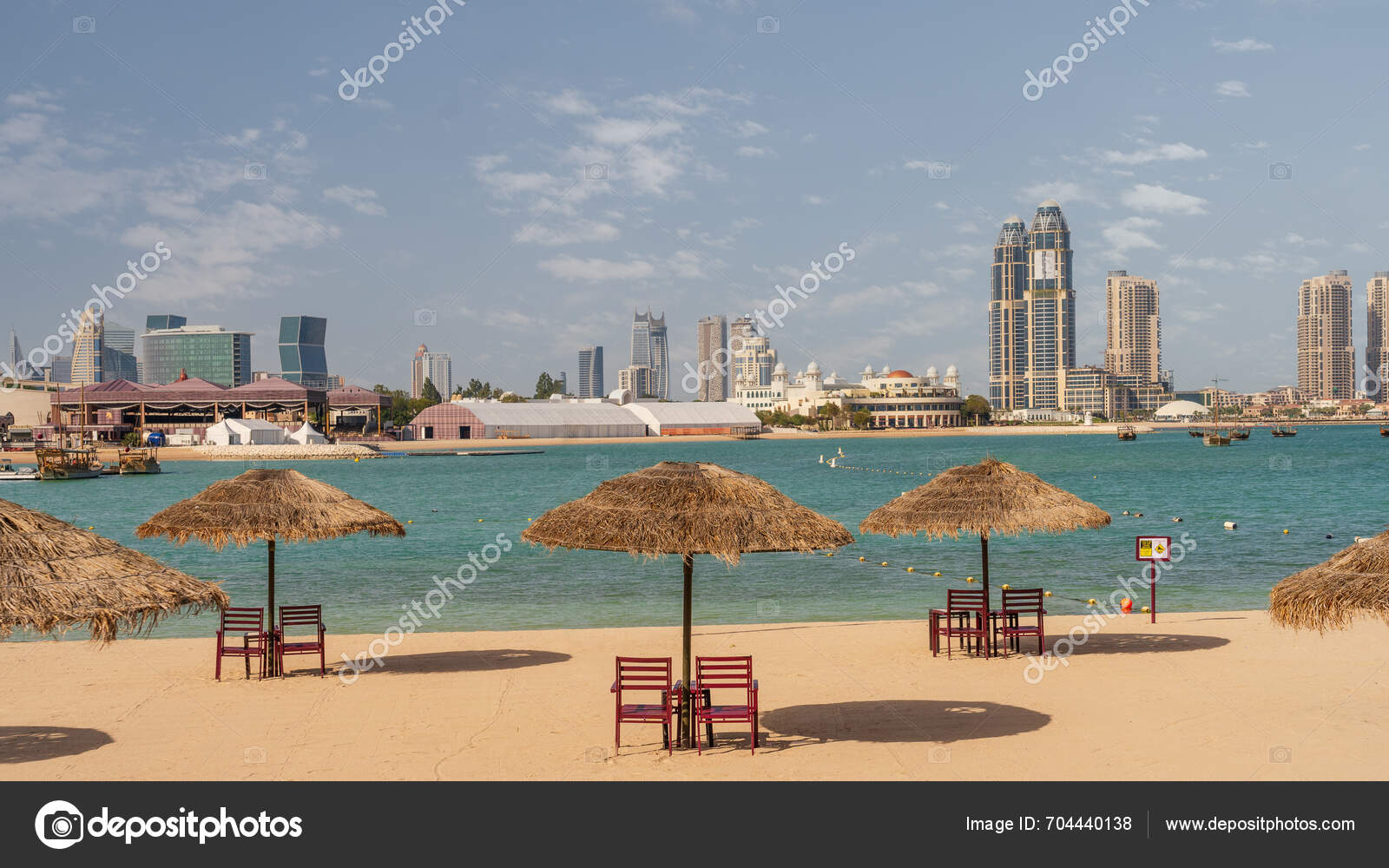 Doha Qatar Februarie2024 Plaja Familiei Katara Din Doha — Fotografie ...