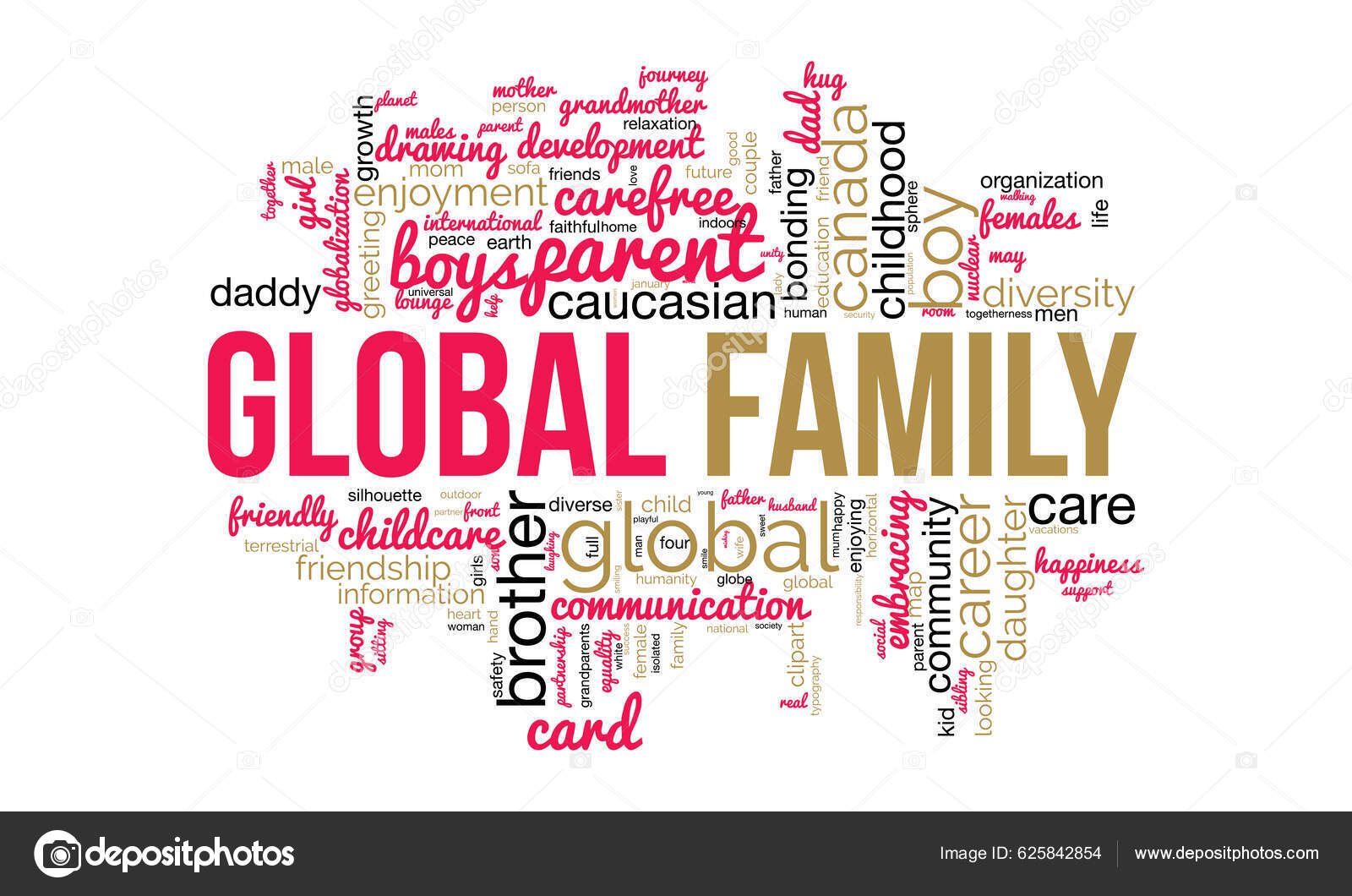 Global Family World Cloud Background Relationship Awareness Vector ...