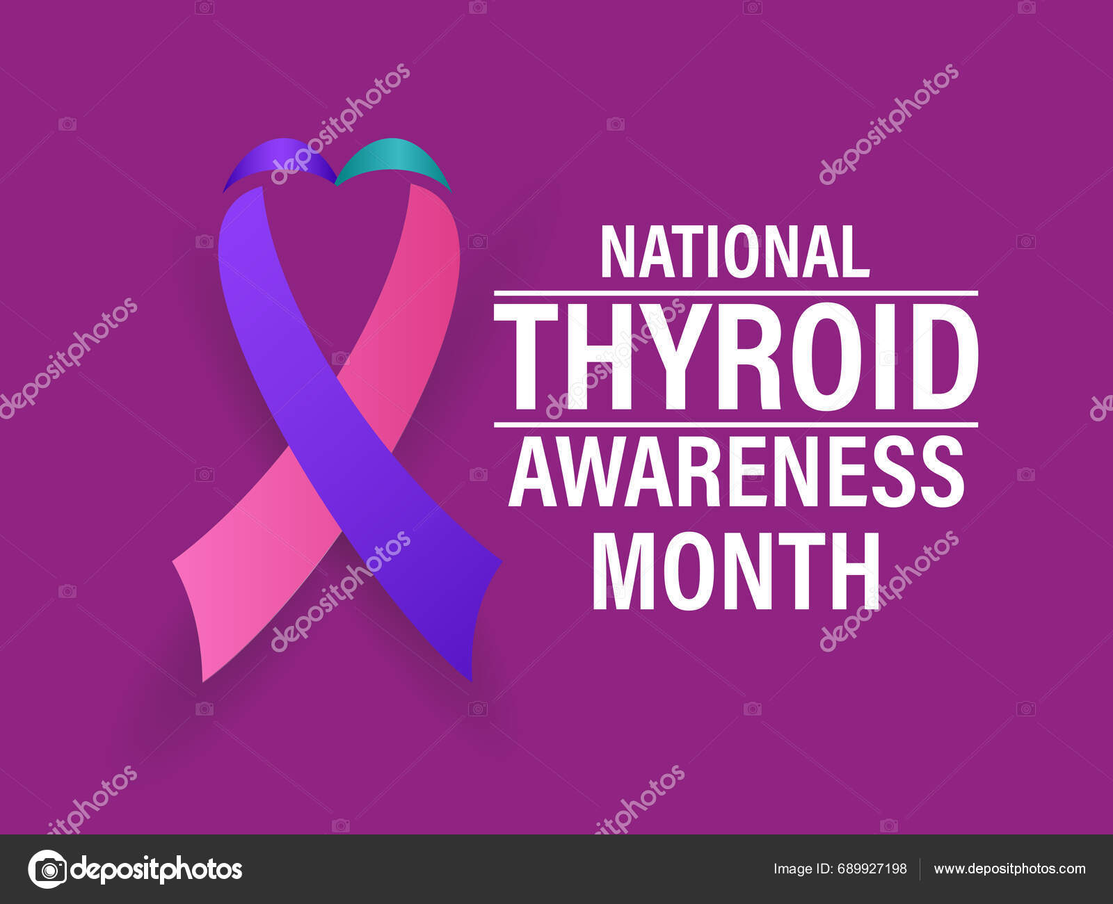 National Thyroid Awareness Month Vector Template Promoting Thyroid ...