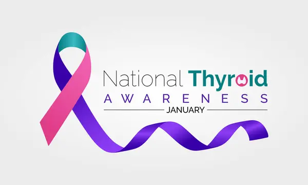 National Thyroid Awareness Month Vector Template Promoting Thyroid ...