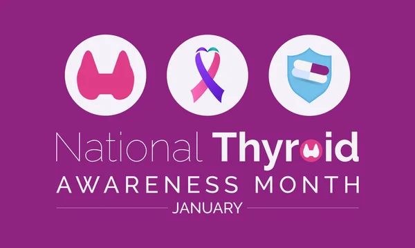 National Thyroid Awareness Month Vector Template Promoting Thyroid ...