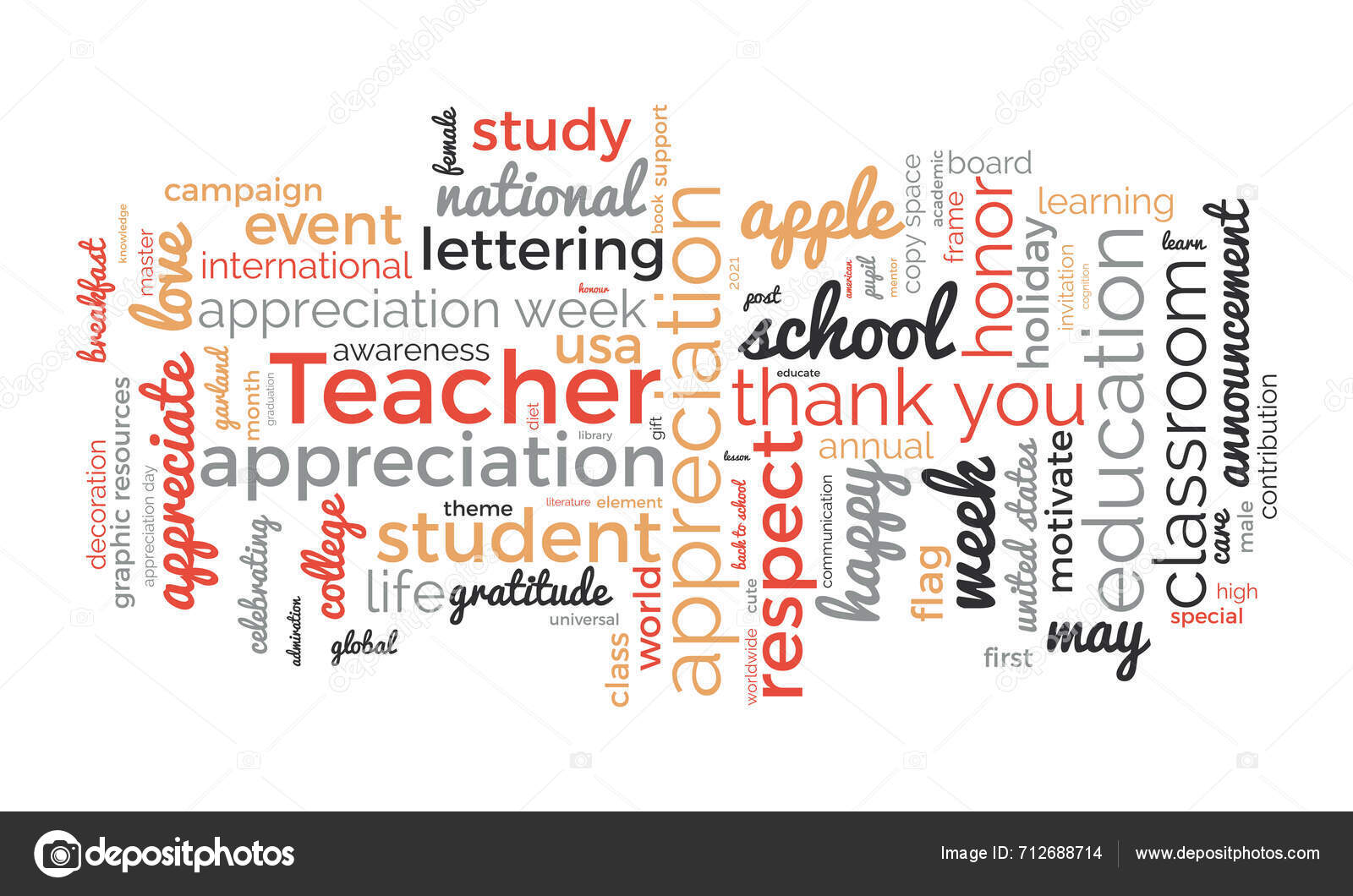 Teacher Appreciation Word Cloud Template Education Concept Vector ...