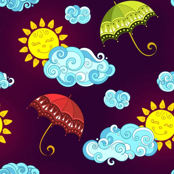 Fairytale Weather Forecast Seamless Pattern Endless Texture Rainy Day ...