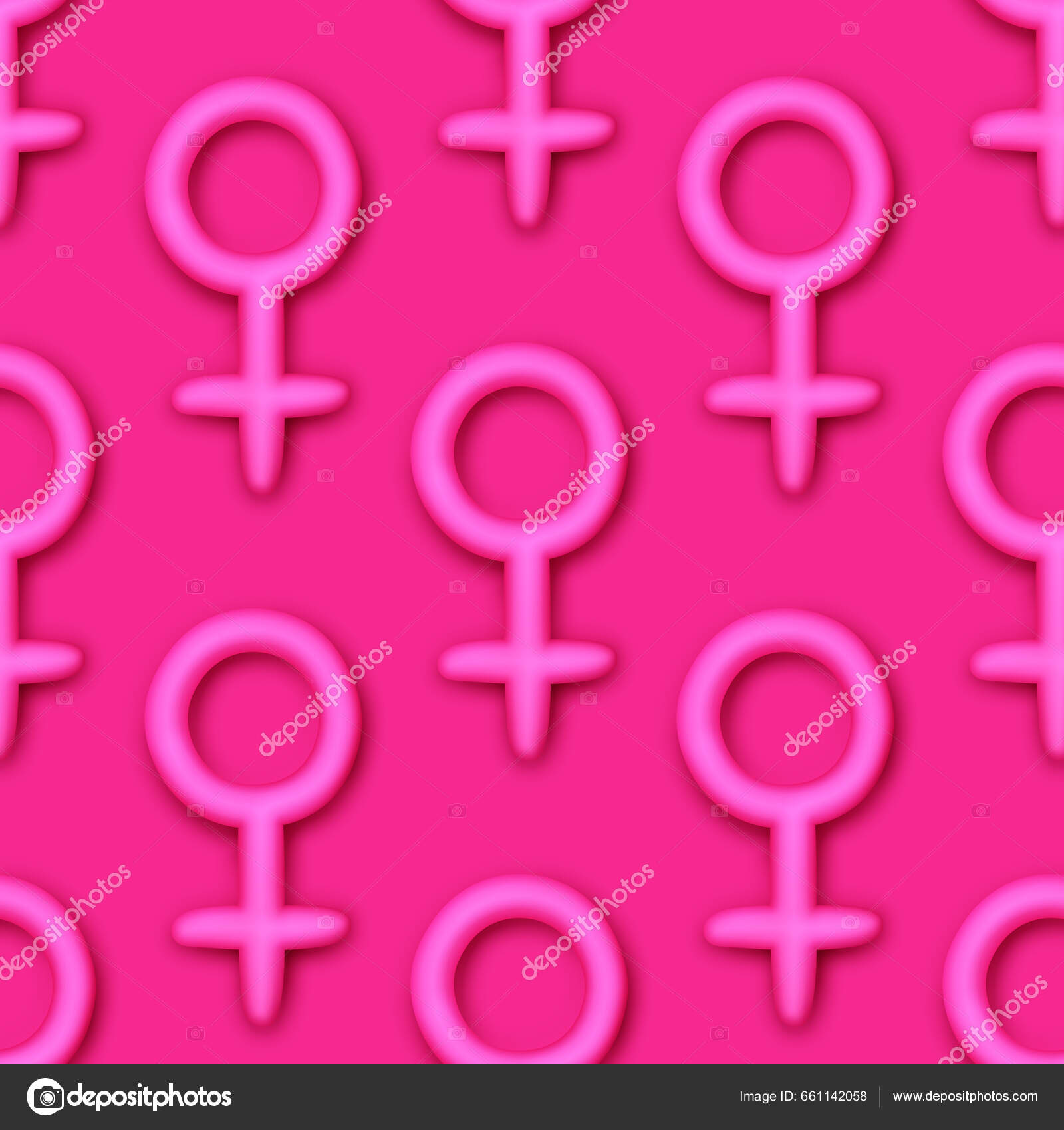 Seamless Pattern Colorful Cute Female Gender Symbol Modern Plastic ...