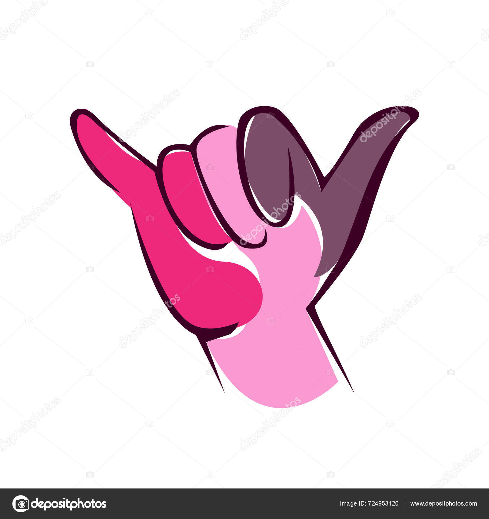 Shaka Sign Logo Vector Design Captures Essence Iconic Hand Gesture ...