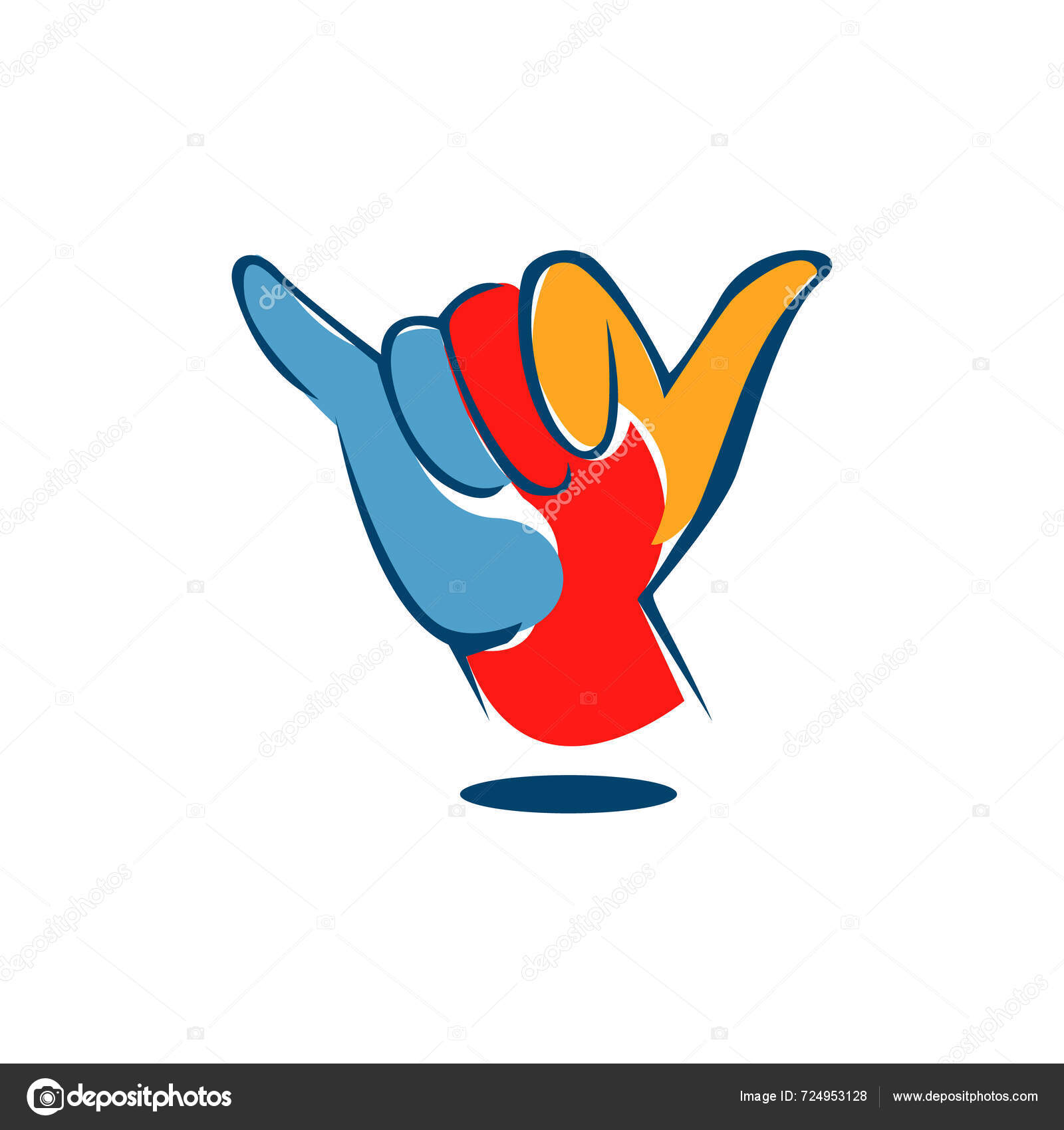 Shaka Sign Logo Vector Design Captures Essence Iconic Hand Gesture ...