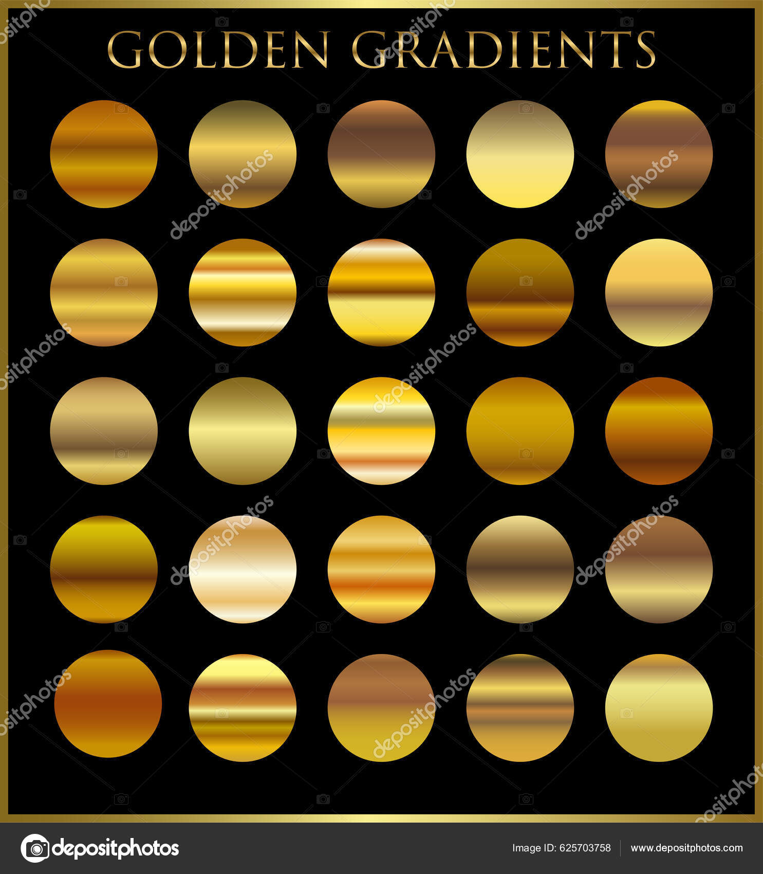 Gold Gradient Set Background Vector Icon Texture Metallic Illustration ...