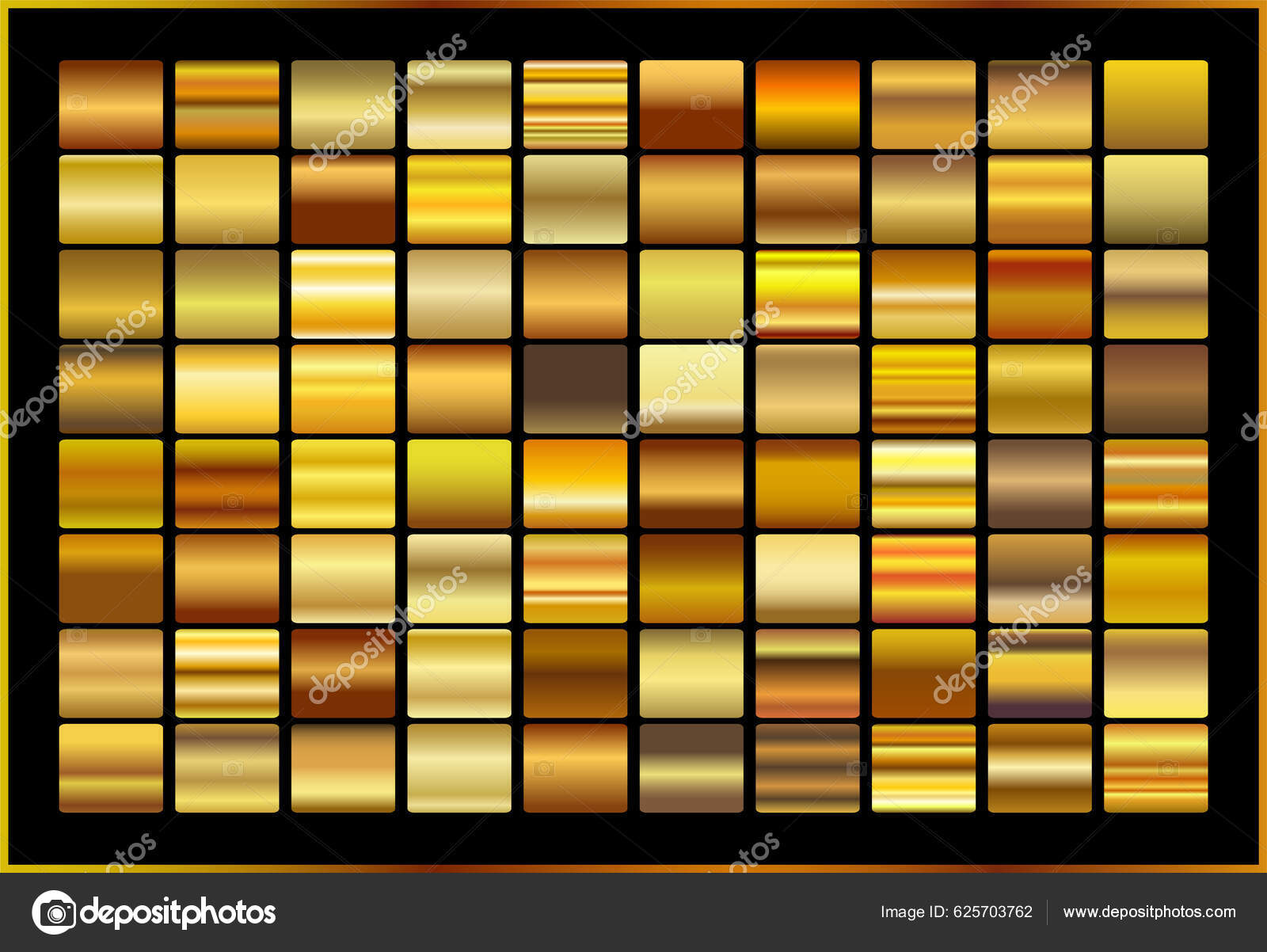 Gold Gradient Set Background Vector Icon Texture Metallic Illustration ...