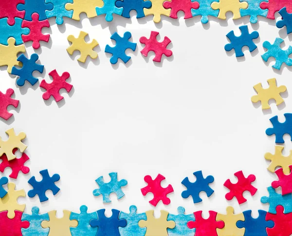 Autism Puzzle Pieces Border