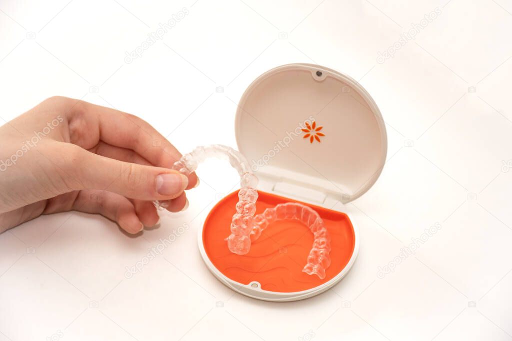 Sydney, Australia, 2022-10-19 Invisalign Vivera retainers in a box ...