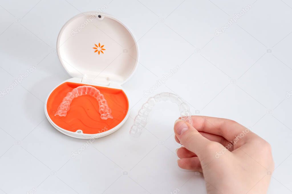 Sydney, Australia, 2022-10-19 Invisalign Vivera retainers in a box ...