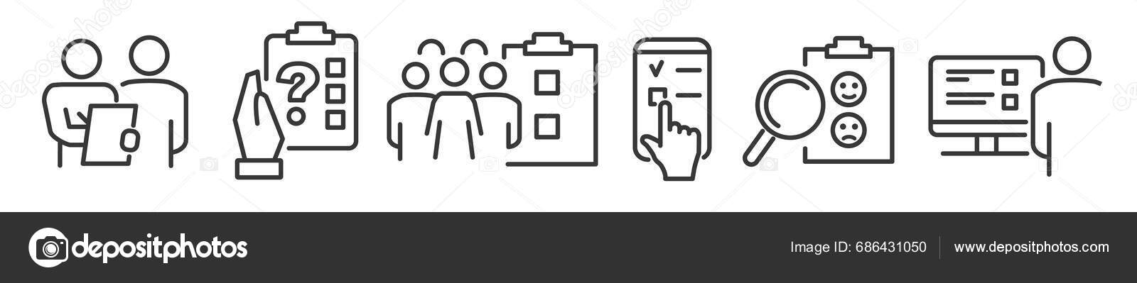 Outline Symbols Signs Survey Online Survey Poll Feedback Editable ...