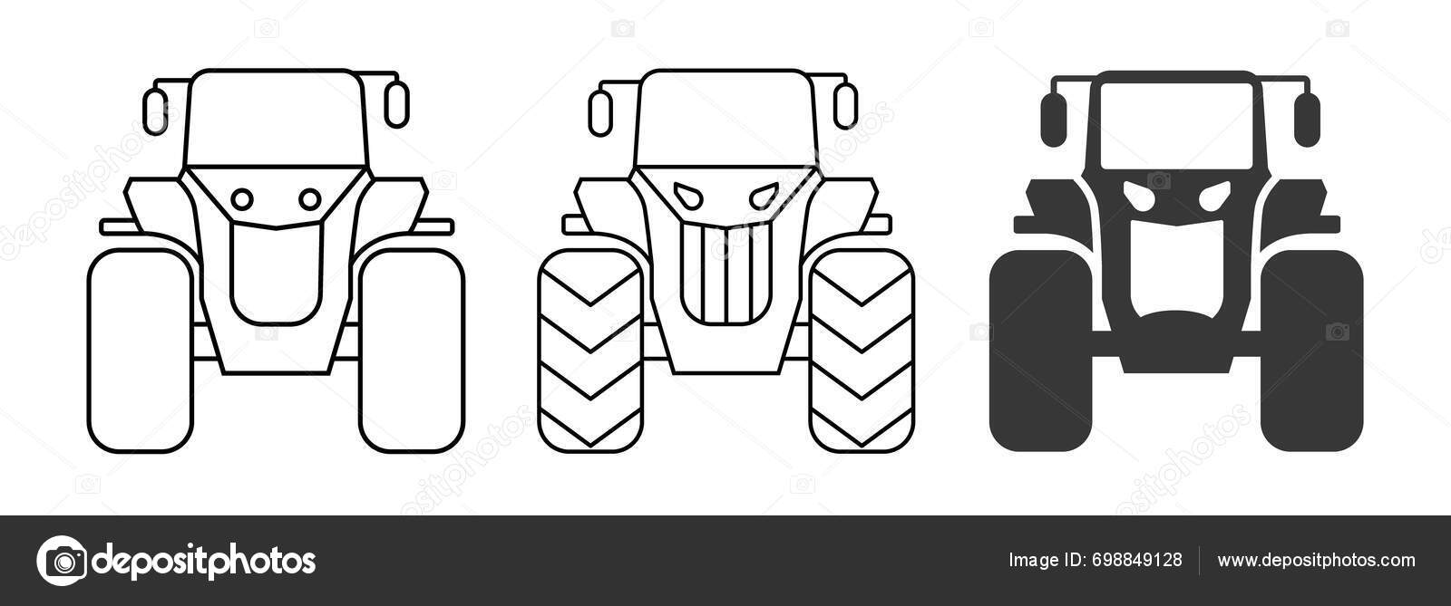 Tractor Icono Colección Vista Frontal Ilustración Vectorial Aislado ...