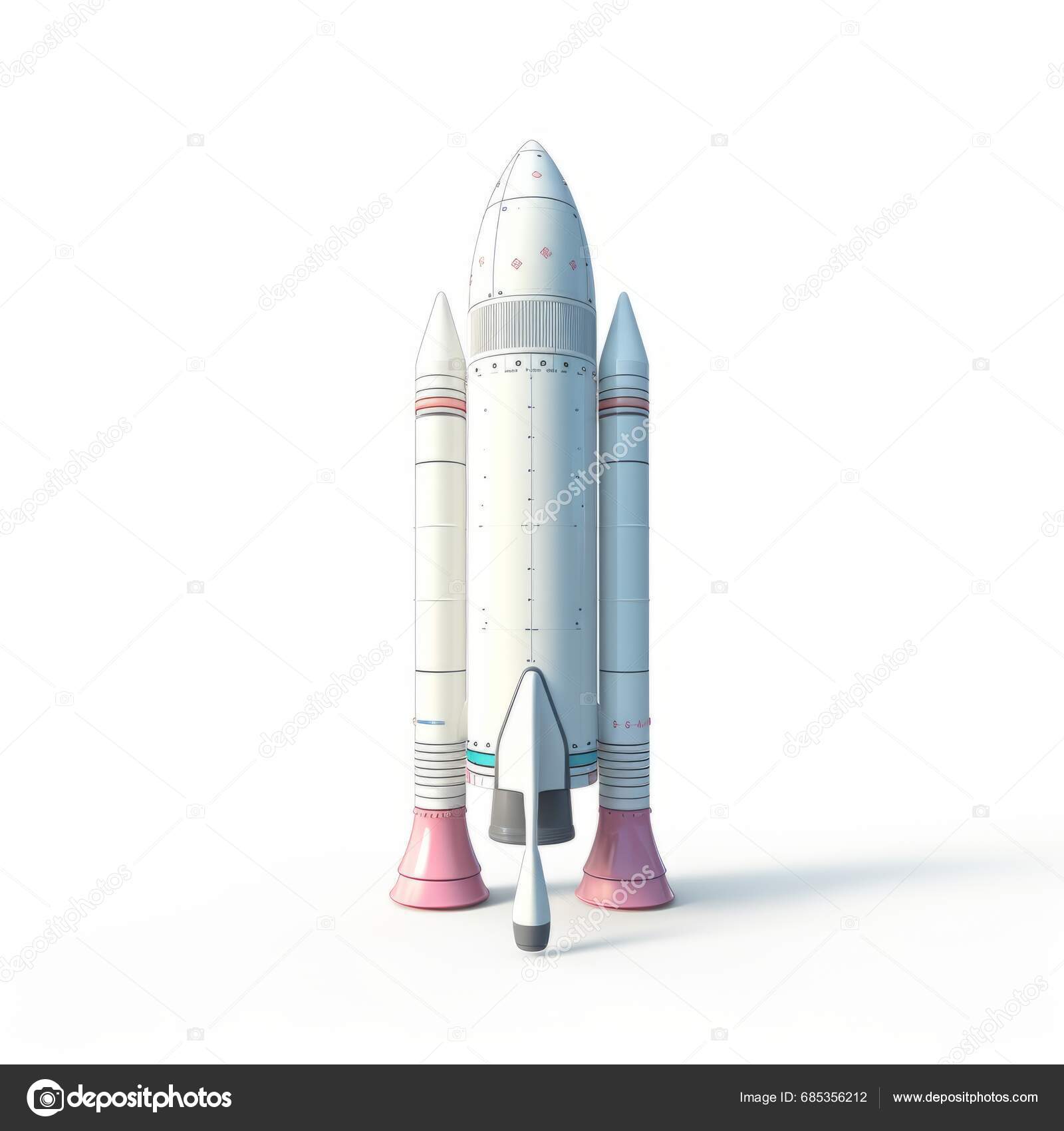 Rocket White Background Stock Vector by ©feepic 685356212