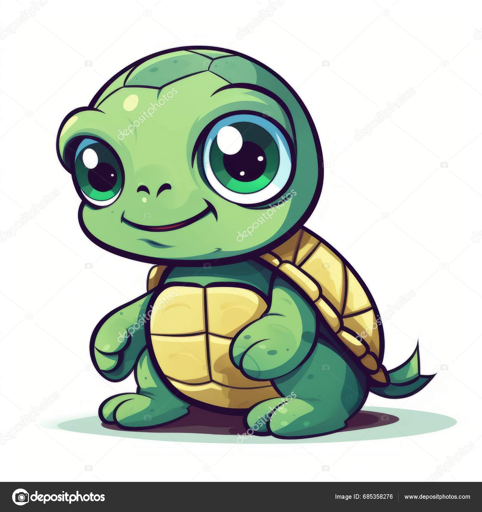 Cute Turtle Cartoon Character Vector Illustration Stock Vector by ...