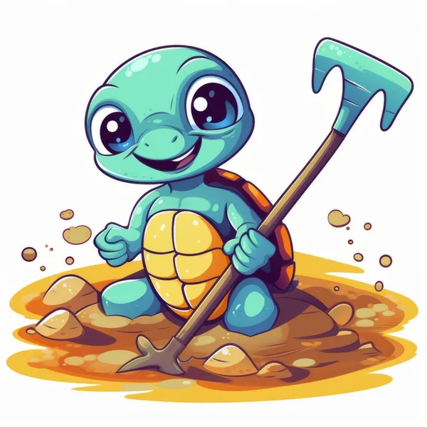 Cute Turtle Cartoon Character Vector Illustration Stock Vector by ...