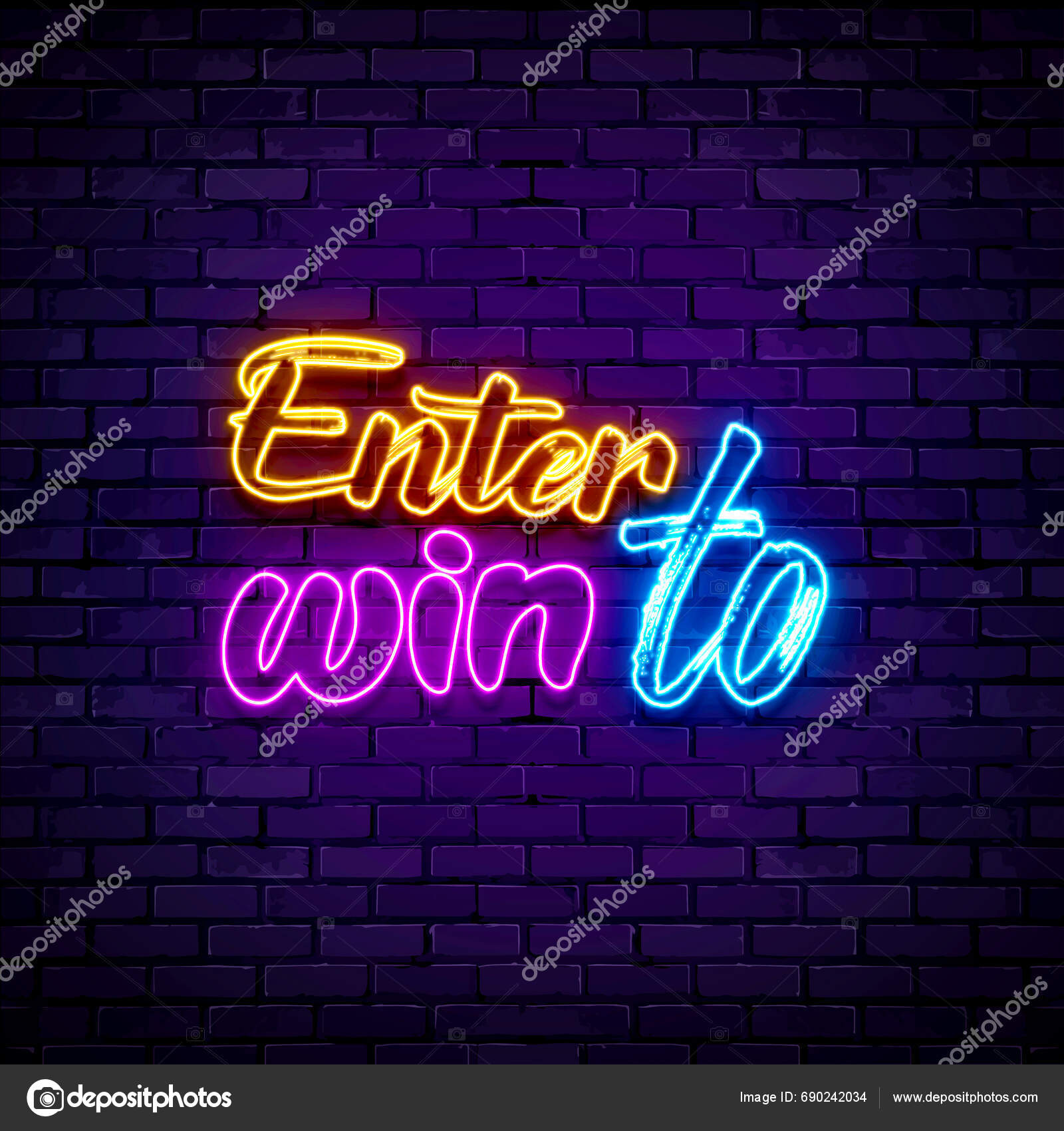Neon Text Enter Sign Win Win Vector Illustration — Stock Photo © feepic ...