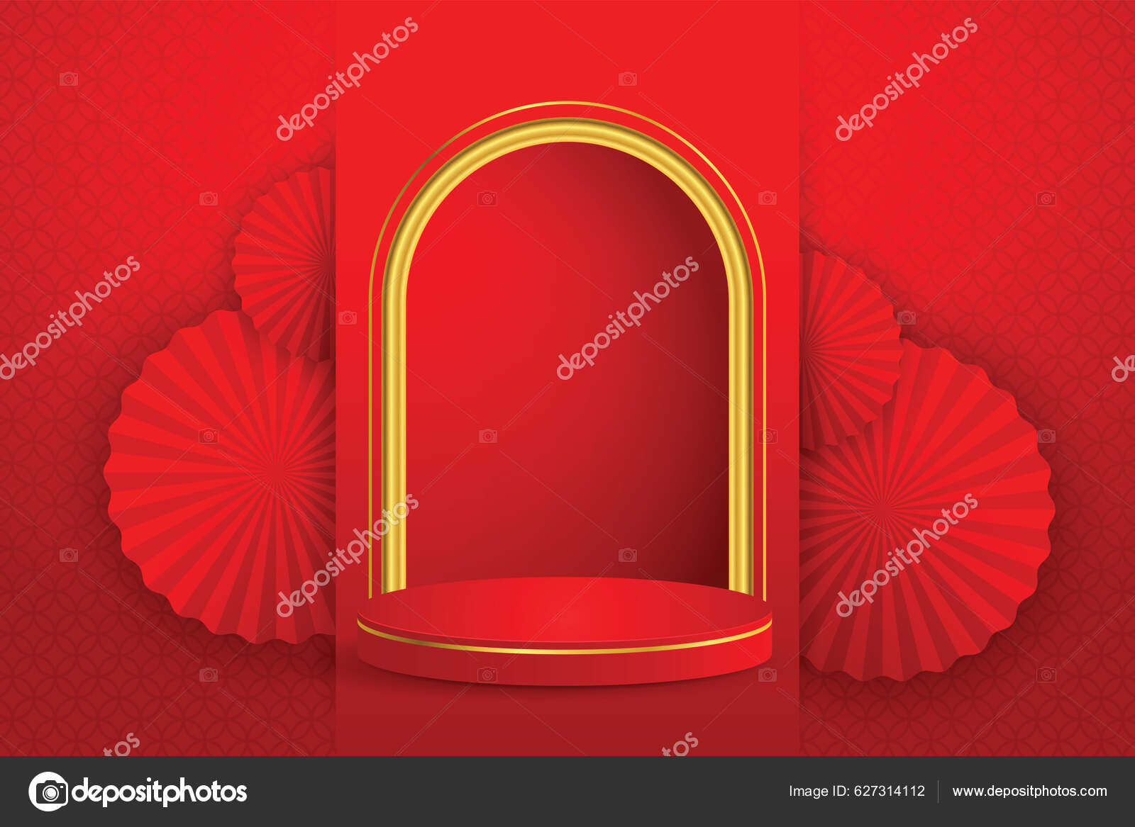 Podiums Chinese Style Stage Design Chinese New Year Festival Mid Stock ...