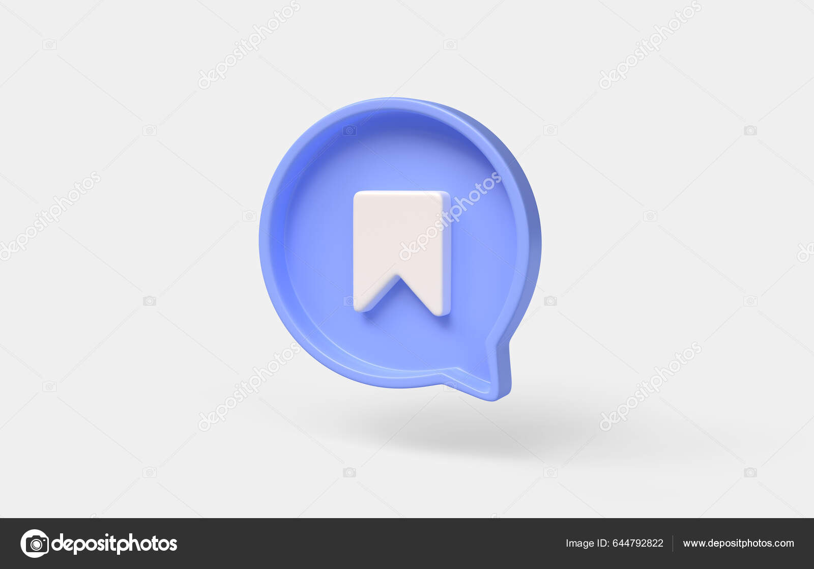 Bookmark Icon Blue Speech Bubble Symbol Add Favorites Design Element ...