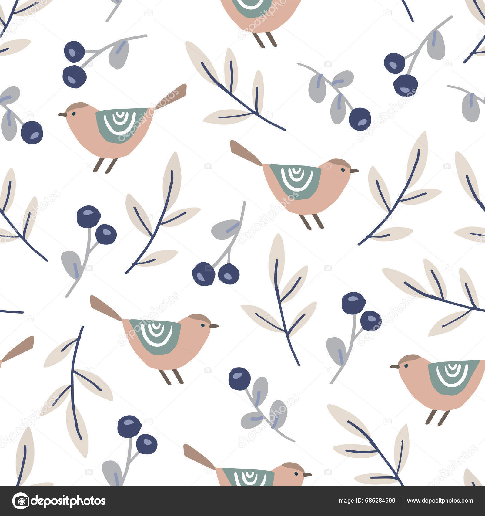 Scandinavian Christmas Seamless Pattern Winter Fabric Textile Design ...
