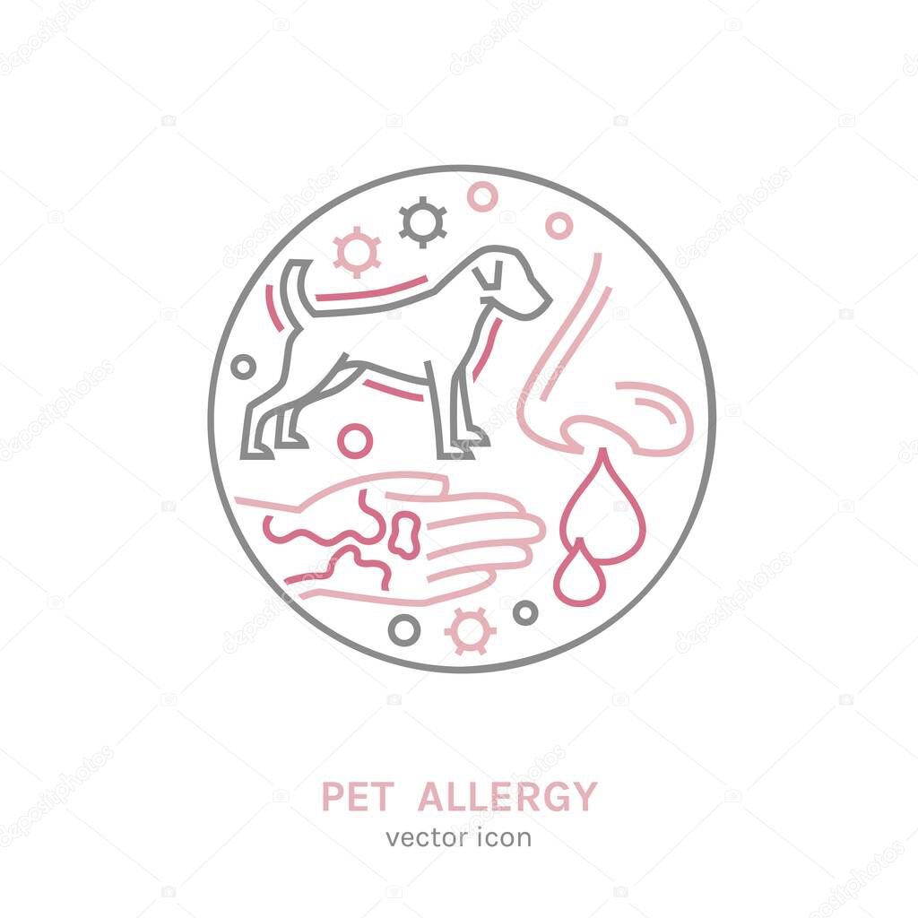 Types of allergy. Allergies caused by dogs. Runny, stuffy nose ...