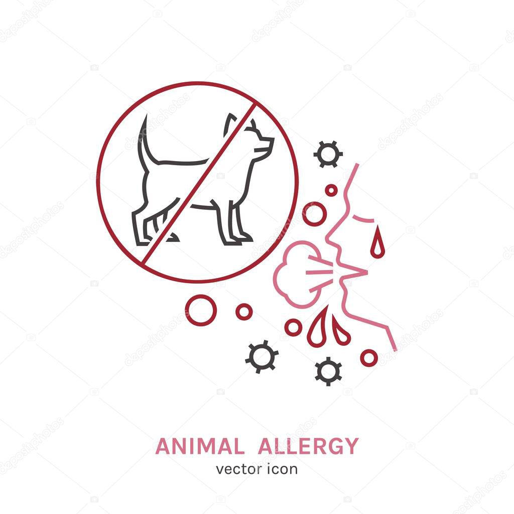 Types of allergy. Allergies caused by dogs. Runny, stuffy nose ...