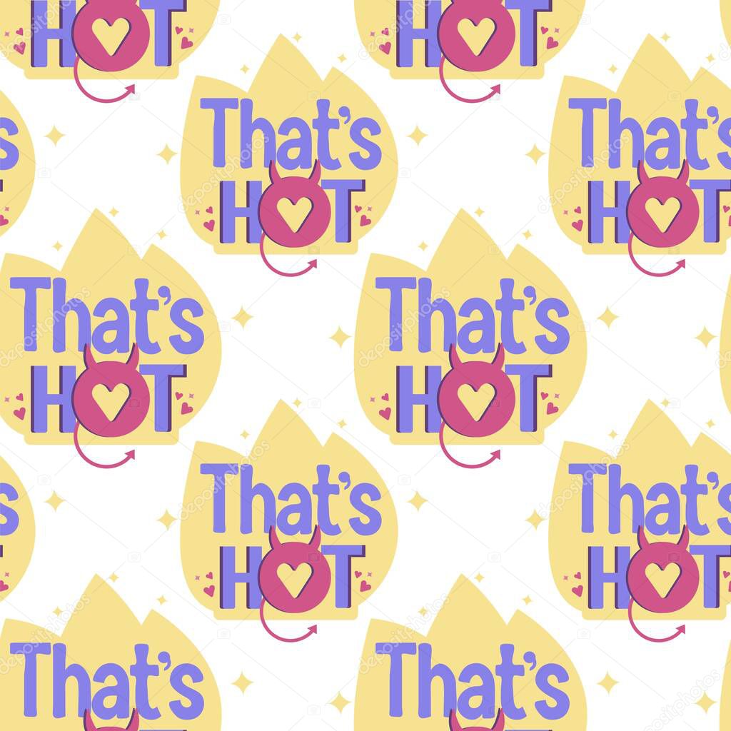 Patrón sin costura Y2K con letras calientes. Finales de los 90 a ...