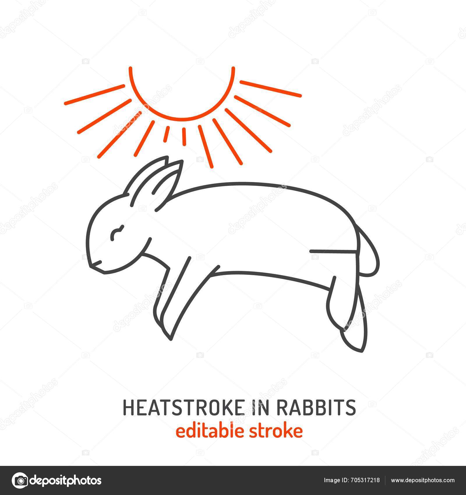 Rabbit Heatstroke Fever Icon Hyperthermia Rabbits Elevated Body ...