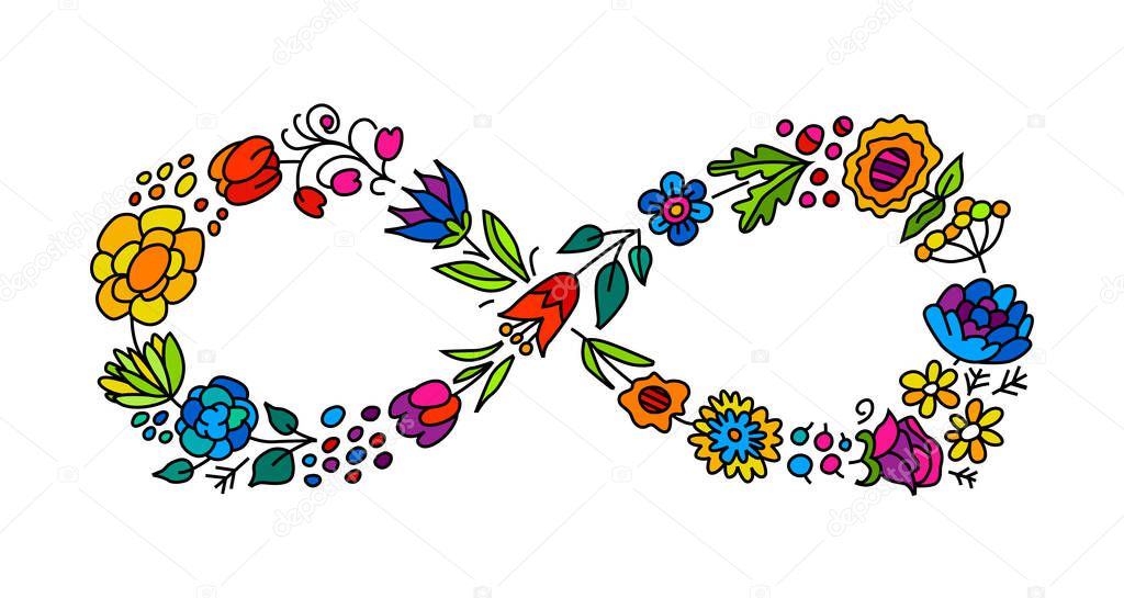 Símbolo infinito compuesto por un vibrante espectro de colores. Este ...